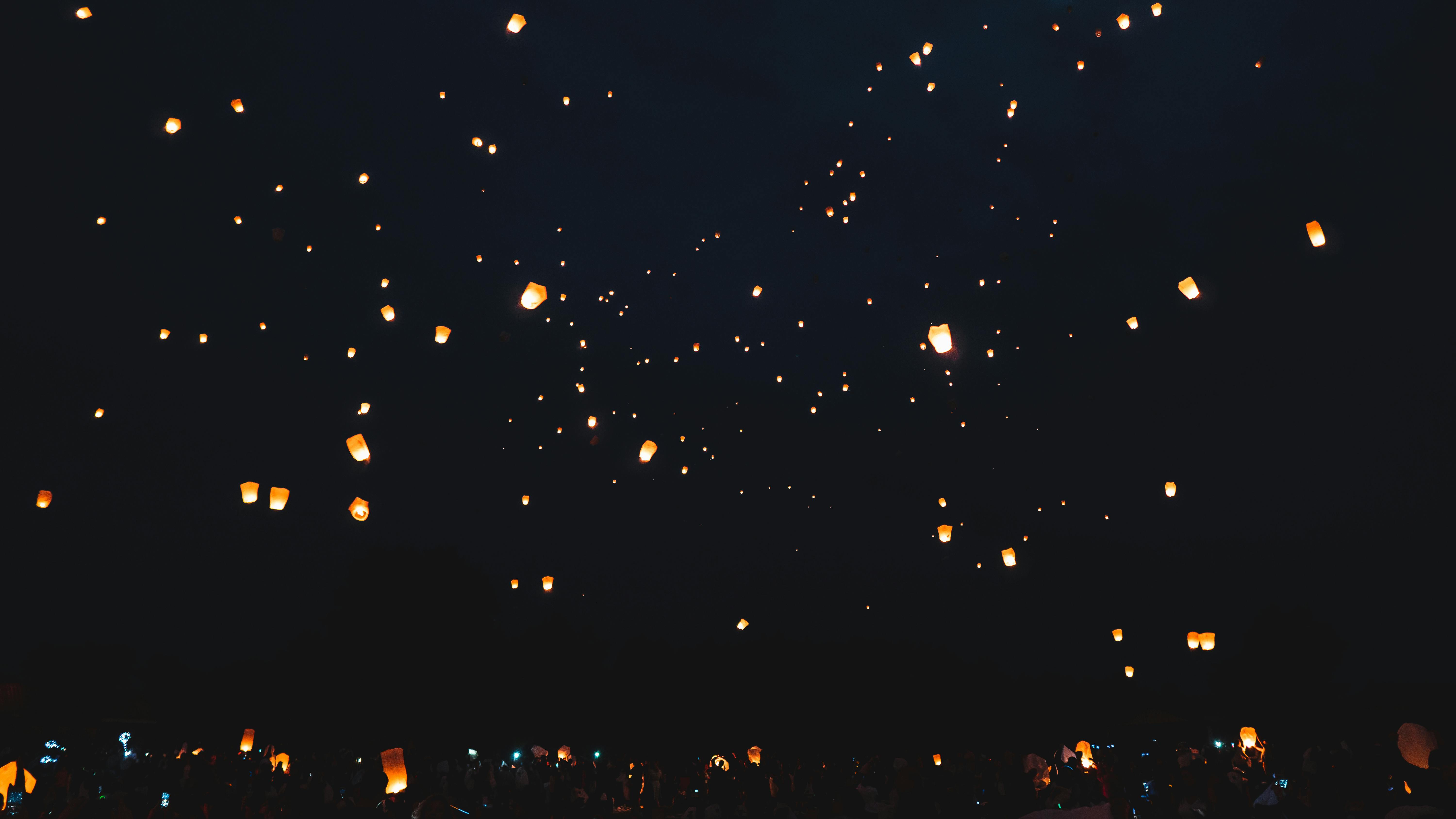 Paper Lanterns with Candle Lights · Free Stock Photo