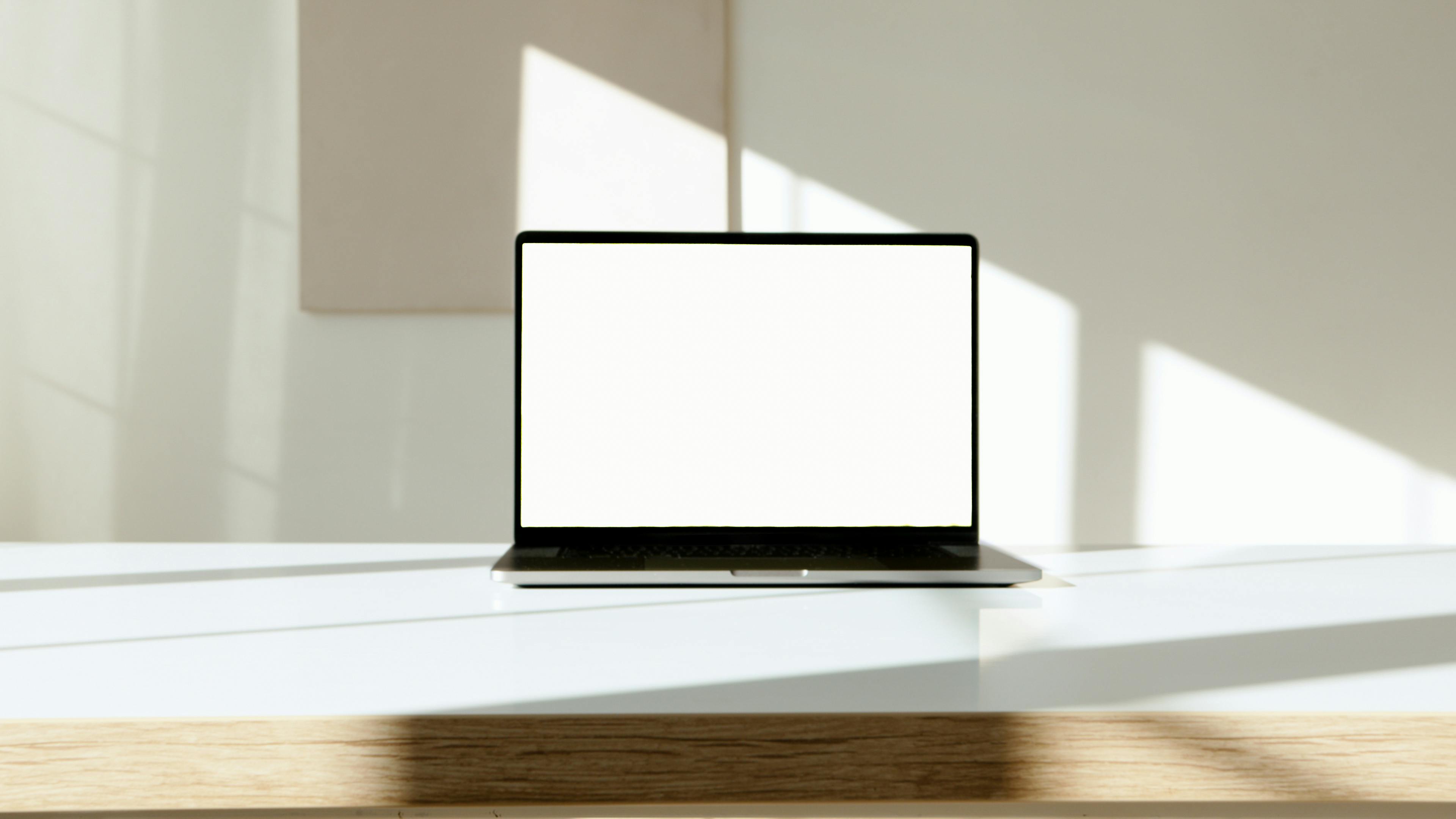 Laptop Computer with White Screen · Free Stock Photo