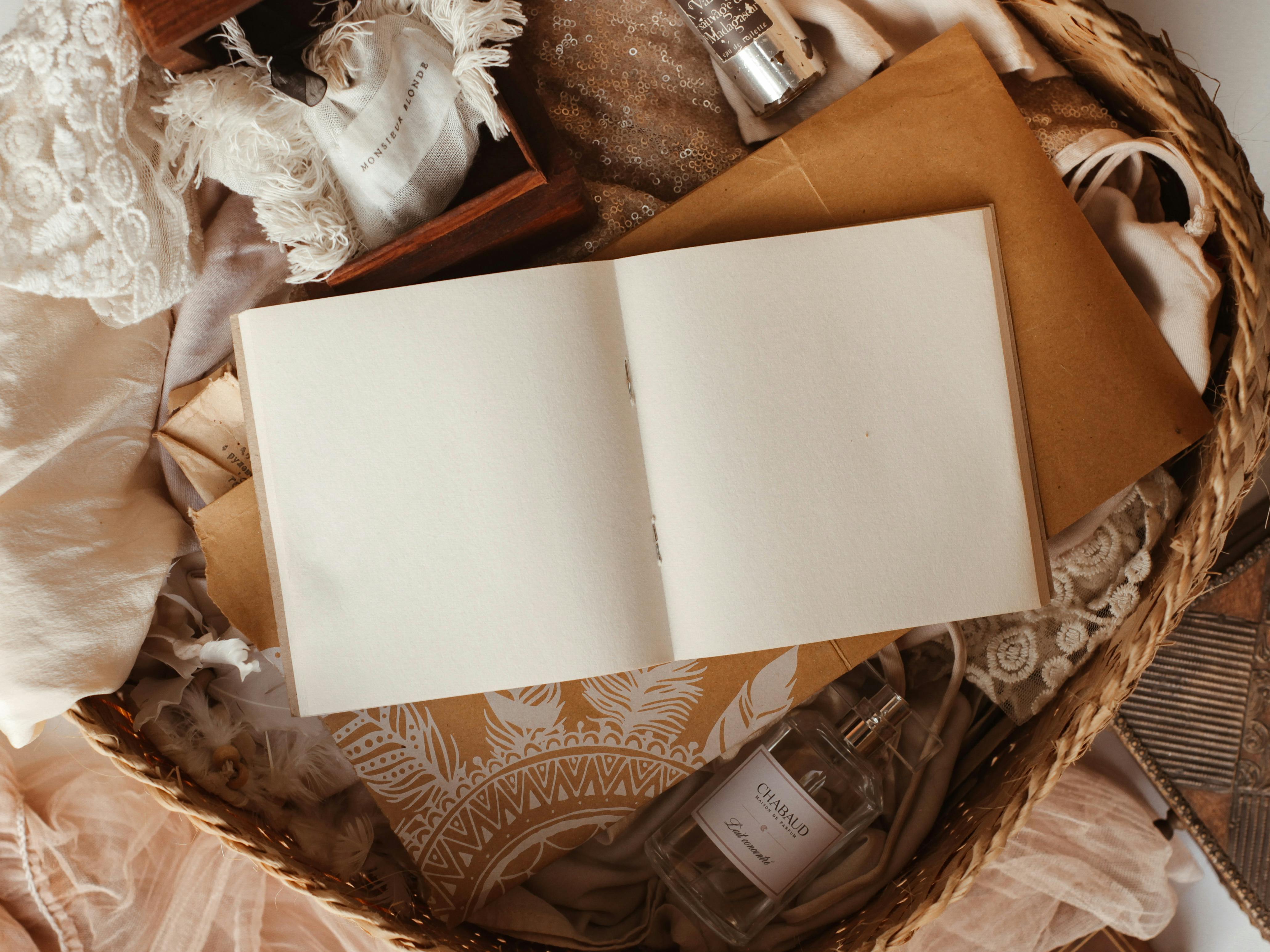 Paper Notebook in Basket · Free Stock Photo