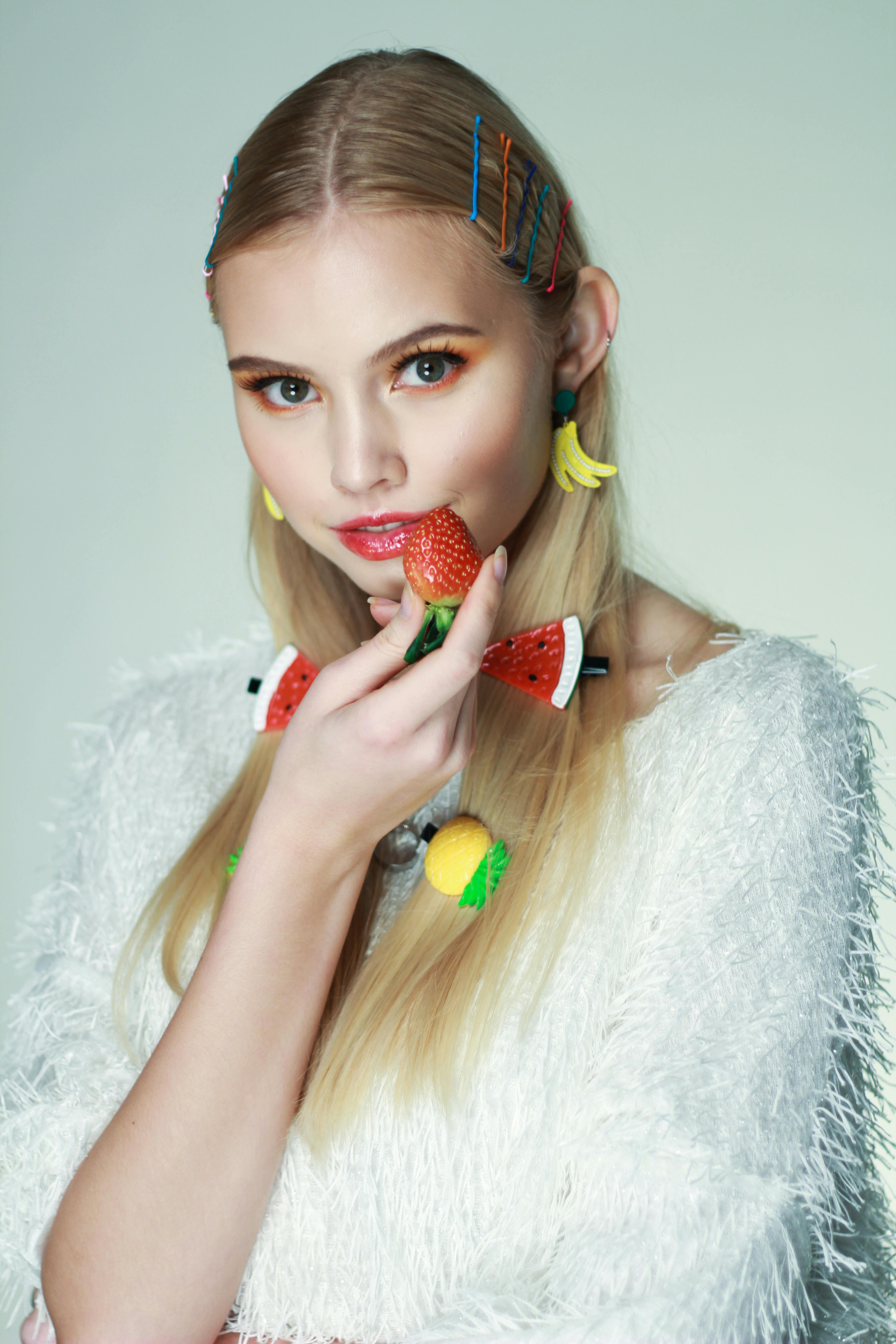 Woman Wearing Fruit Designed Accessories · Free Stock Photo
