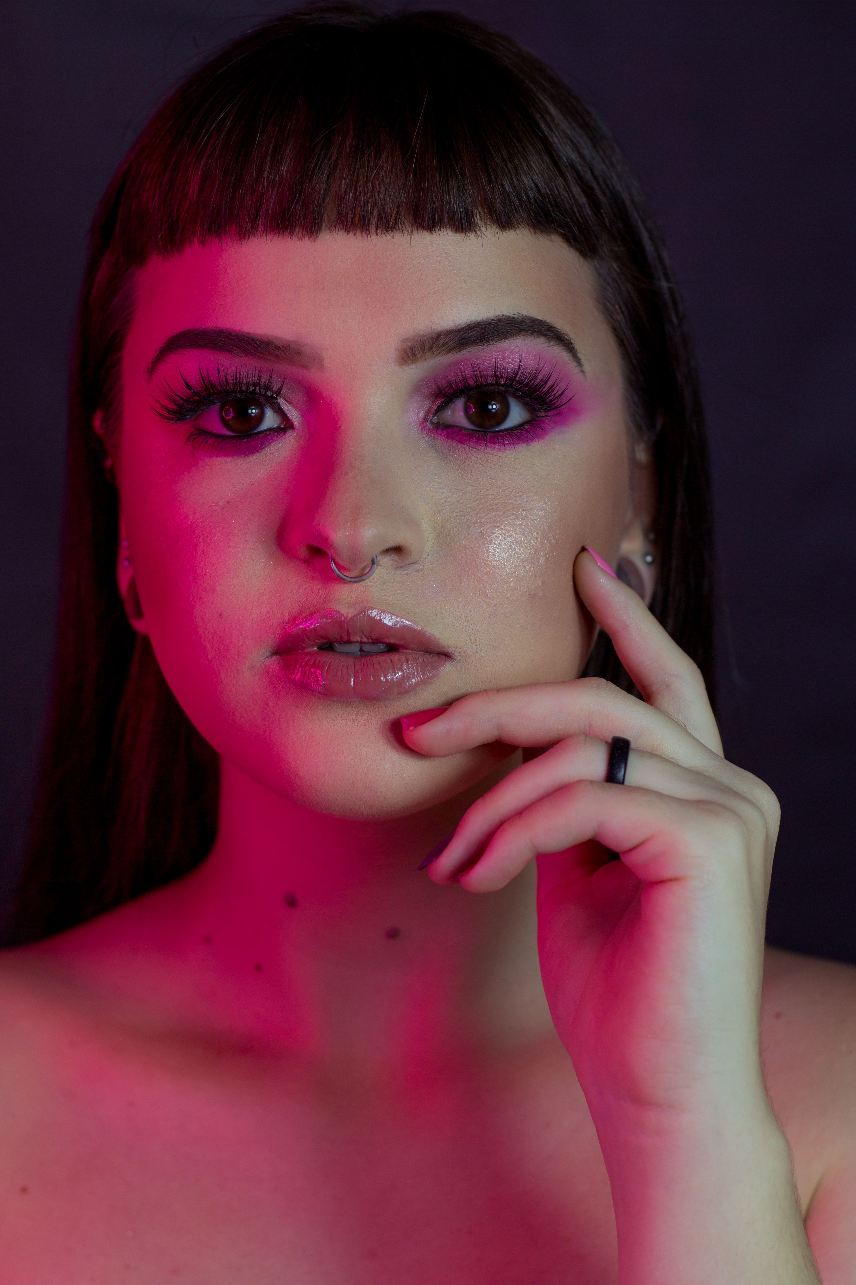 Woman Wearing Pink Makeup · Free Stock Photo
