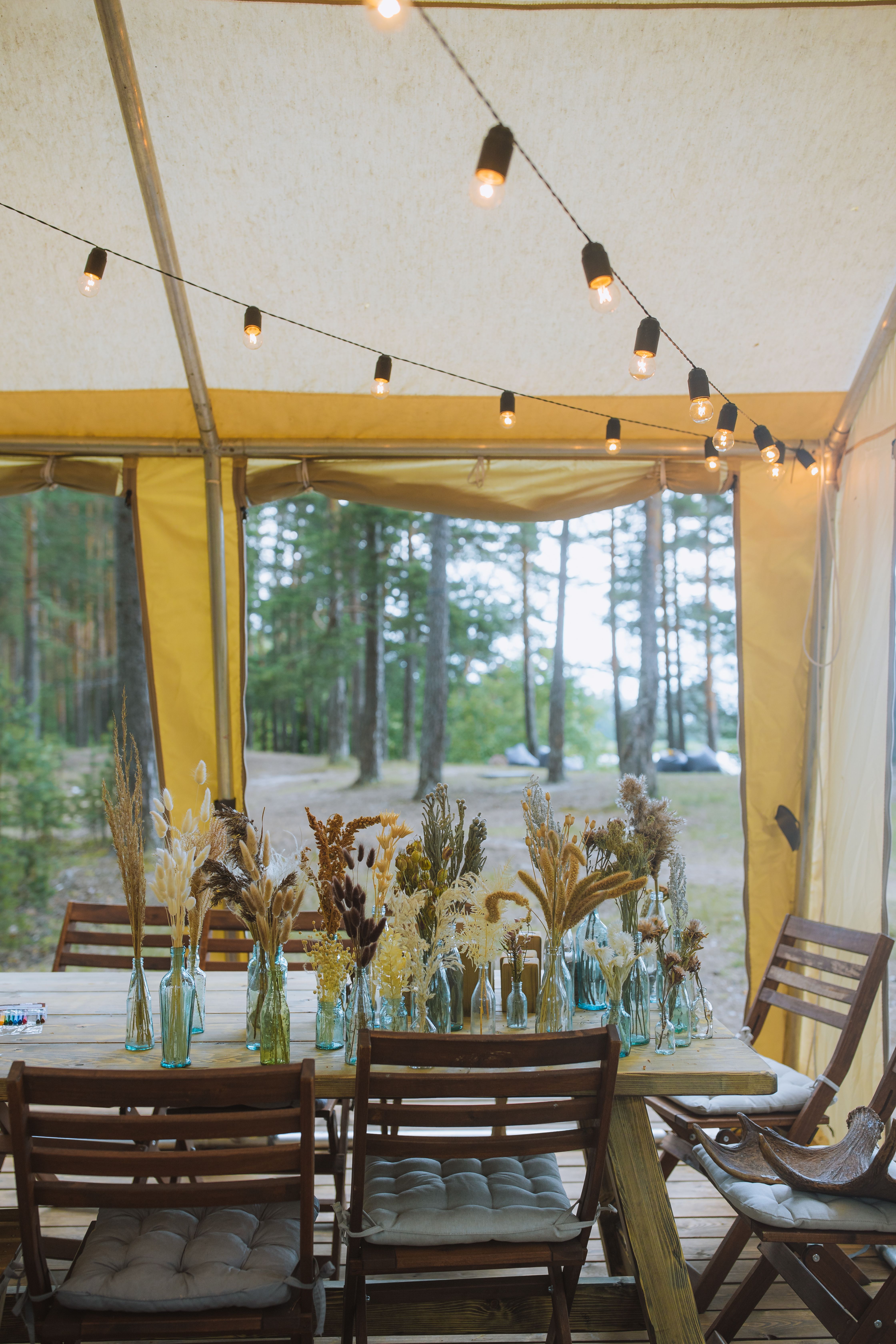 A Dining Table inside a Tent · Free Stock Photo