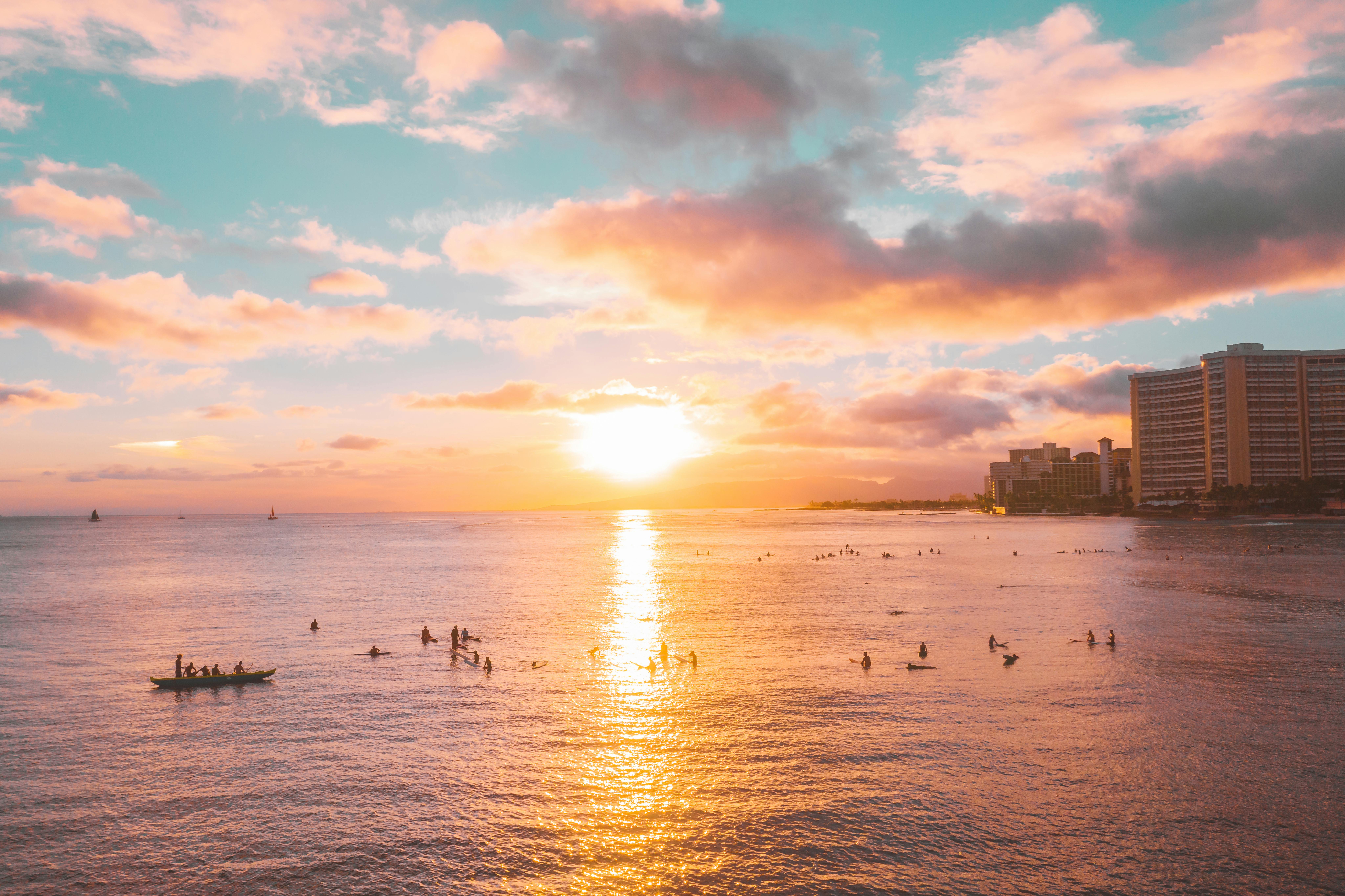 People on Beach During Sunset · Free Stock Photo