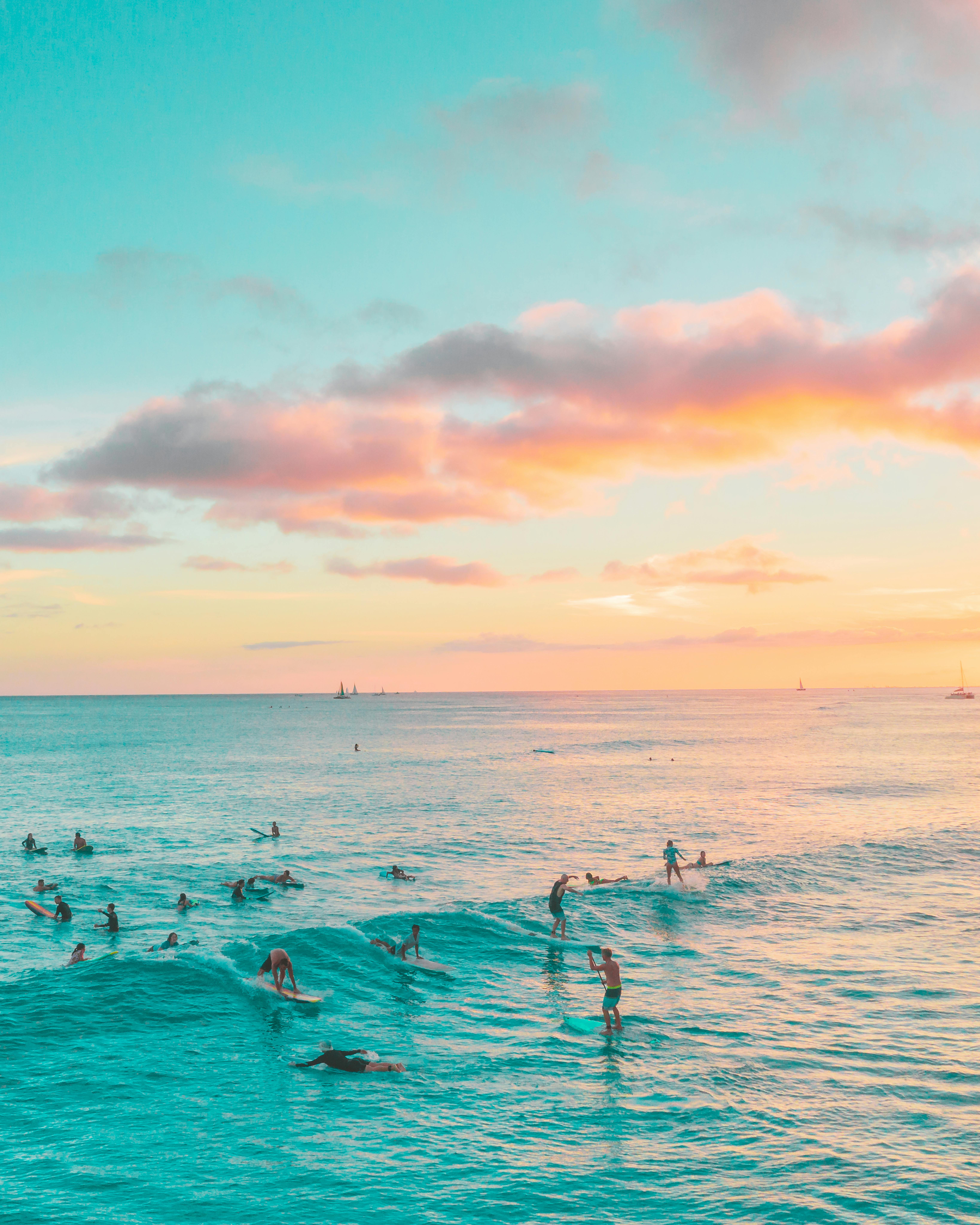 People at the Beach during Sunset · Free Stock Photo