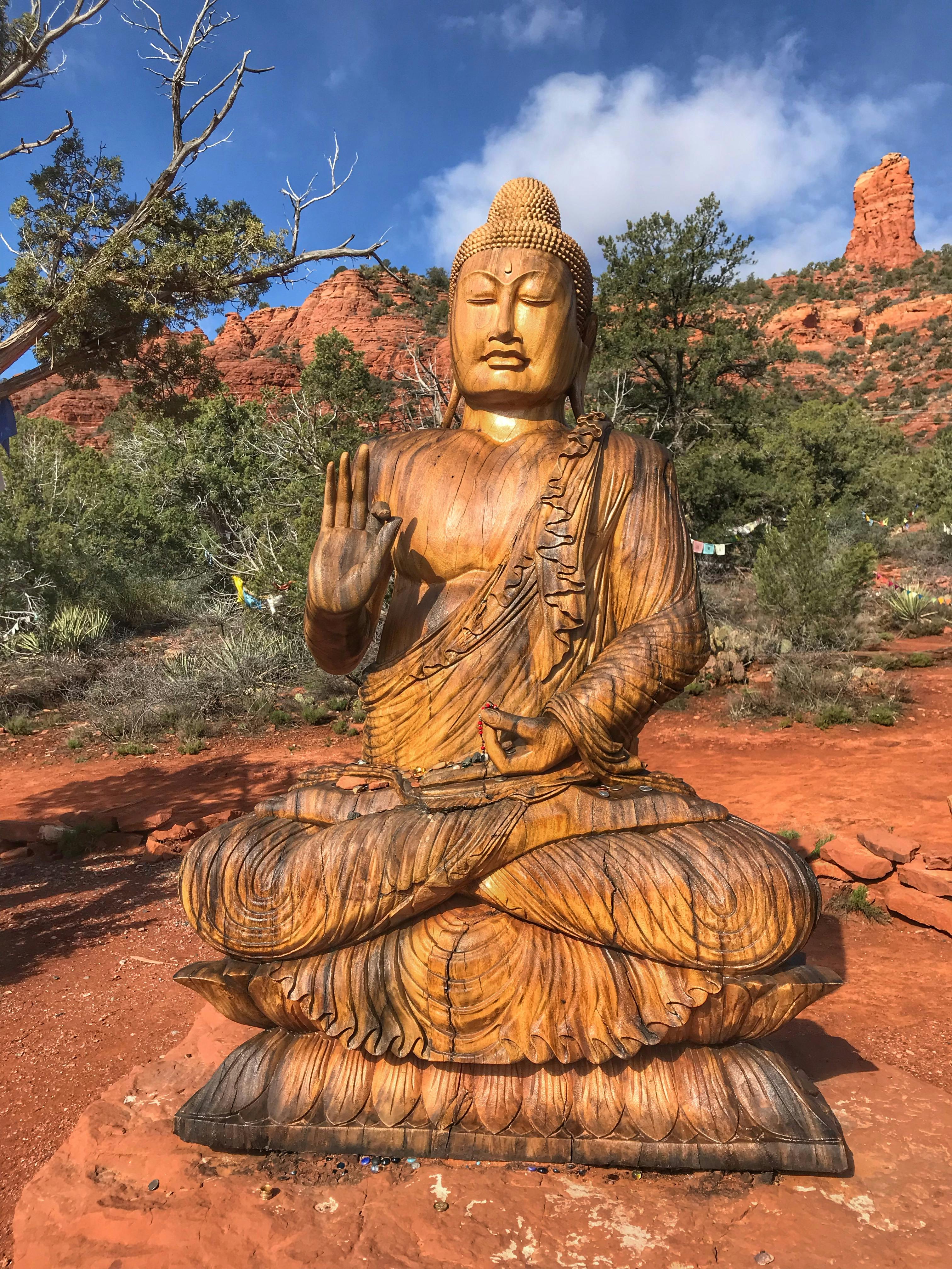 Brown Wooden Statue of a Human Figure · Free Stock Photo