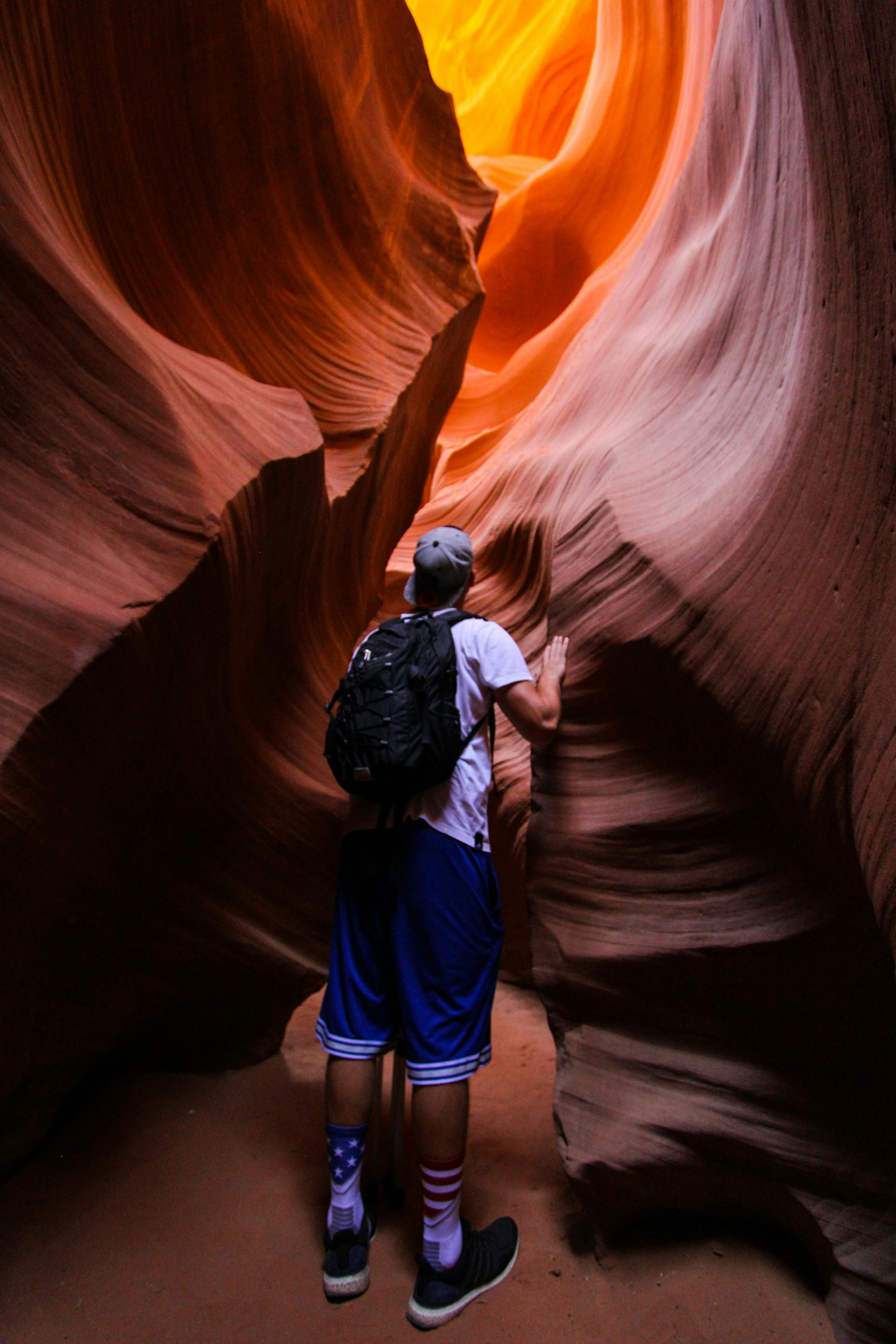 Back View of a Person Exploring a Canyon · Free Stock Photo