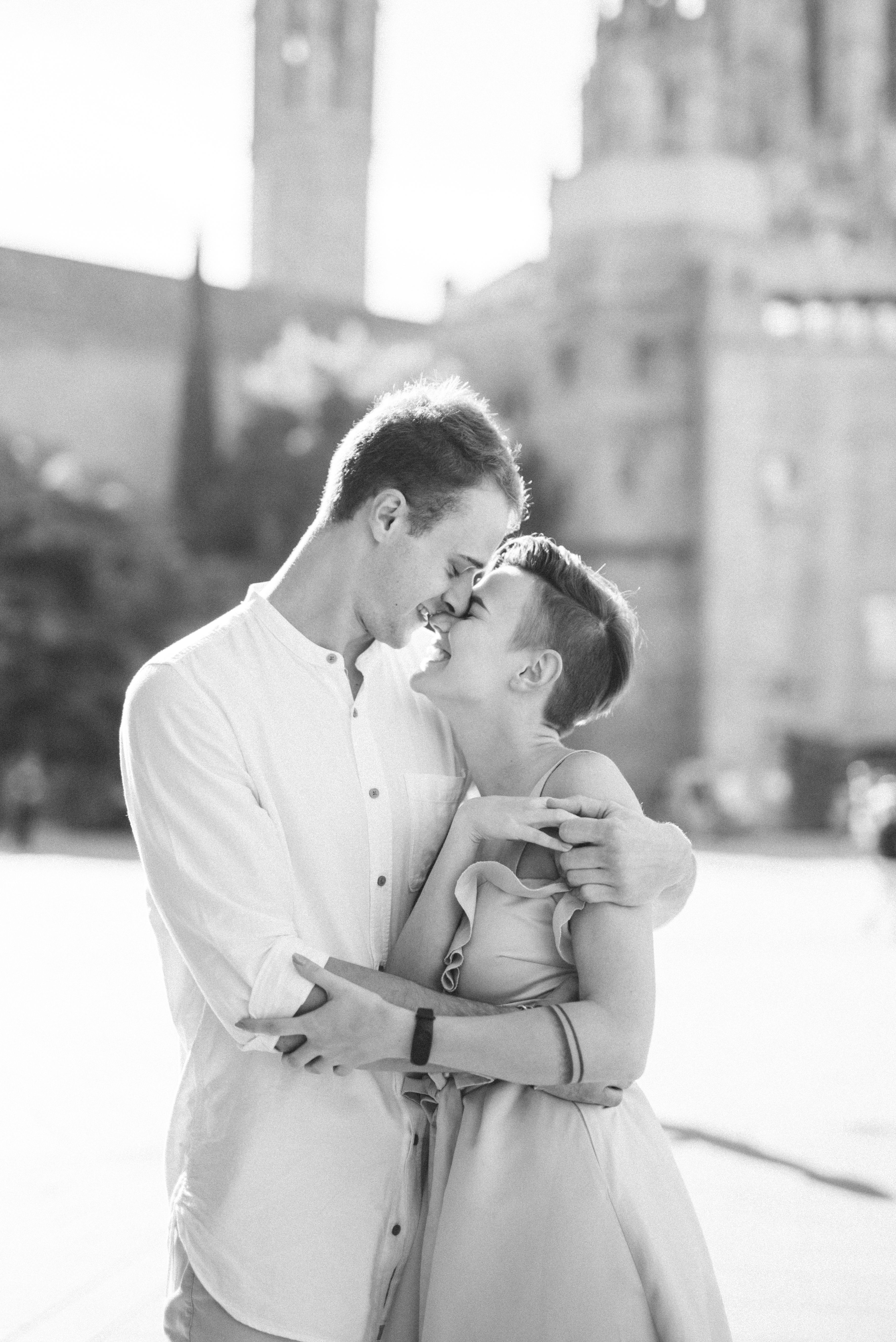 Grayscale Photo of a Couple Hugging Each Other · Free Stock Photo