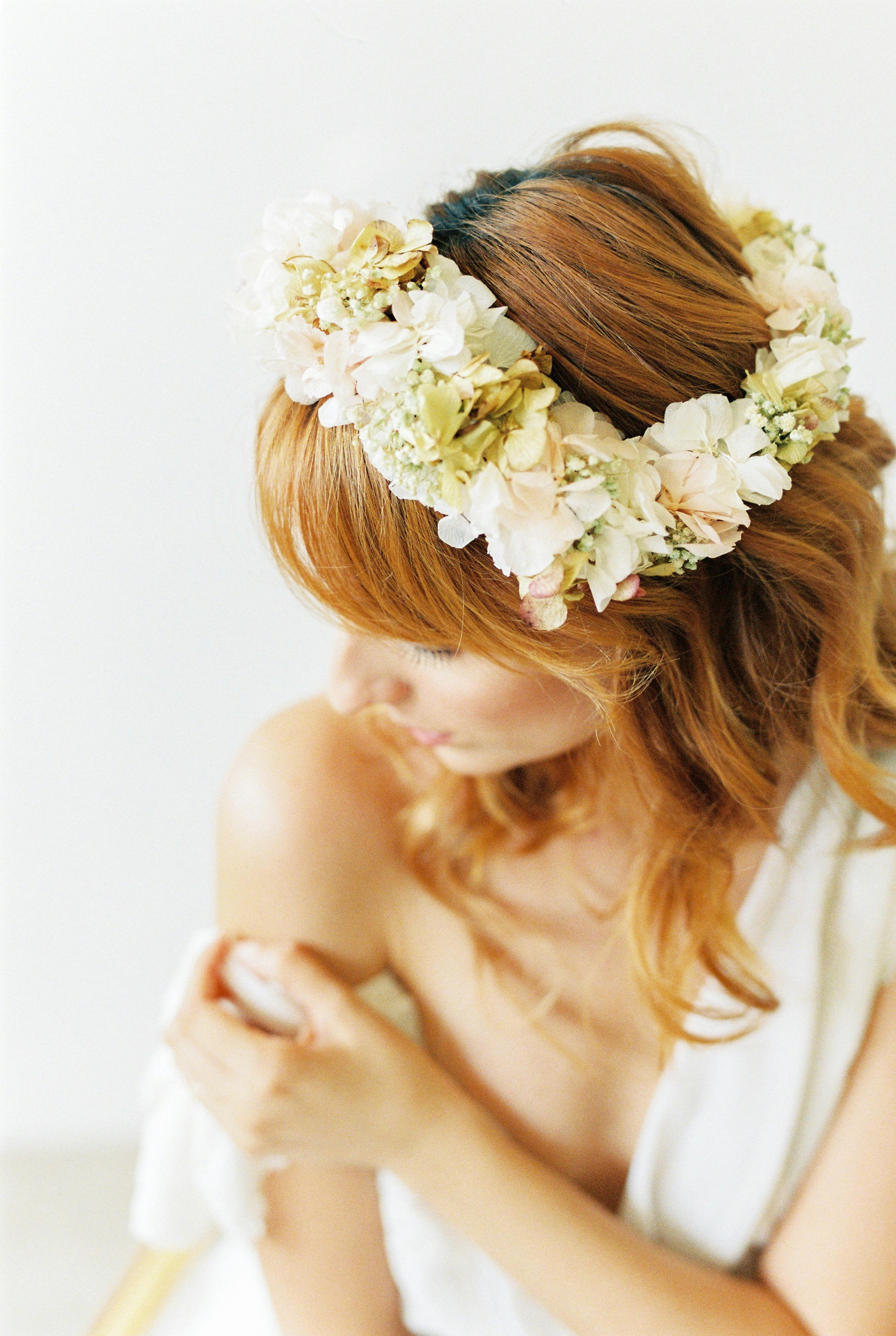 Close Up Photo of Woman Wearing Flower Crown · Free Stock Photo