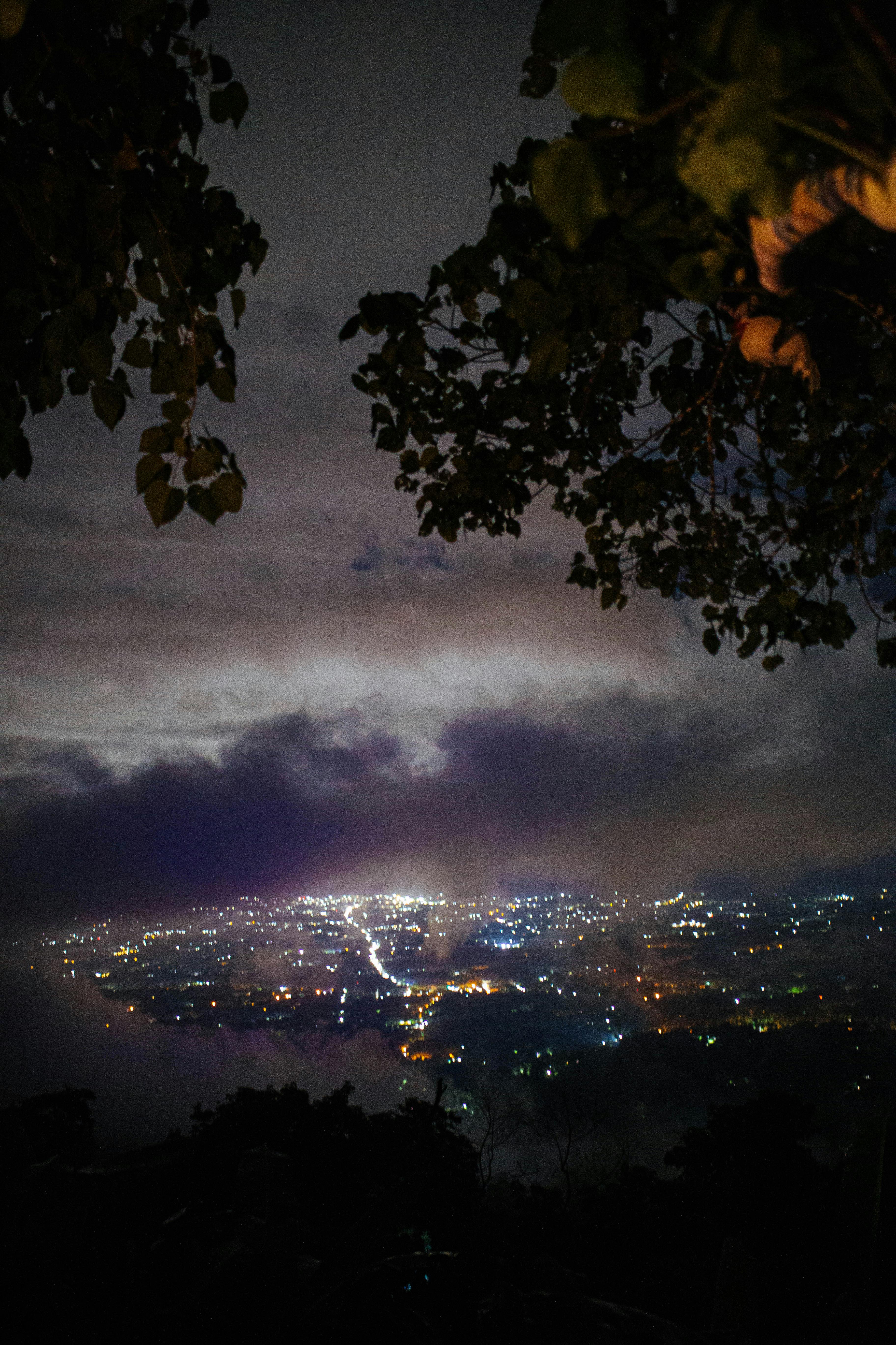 A View of City Lights from Above at Night · Free Stock Photo