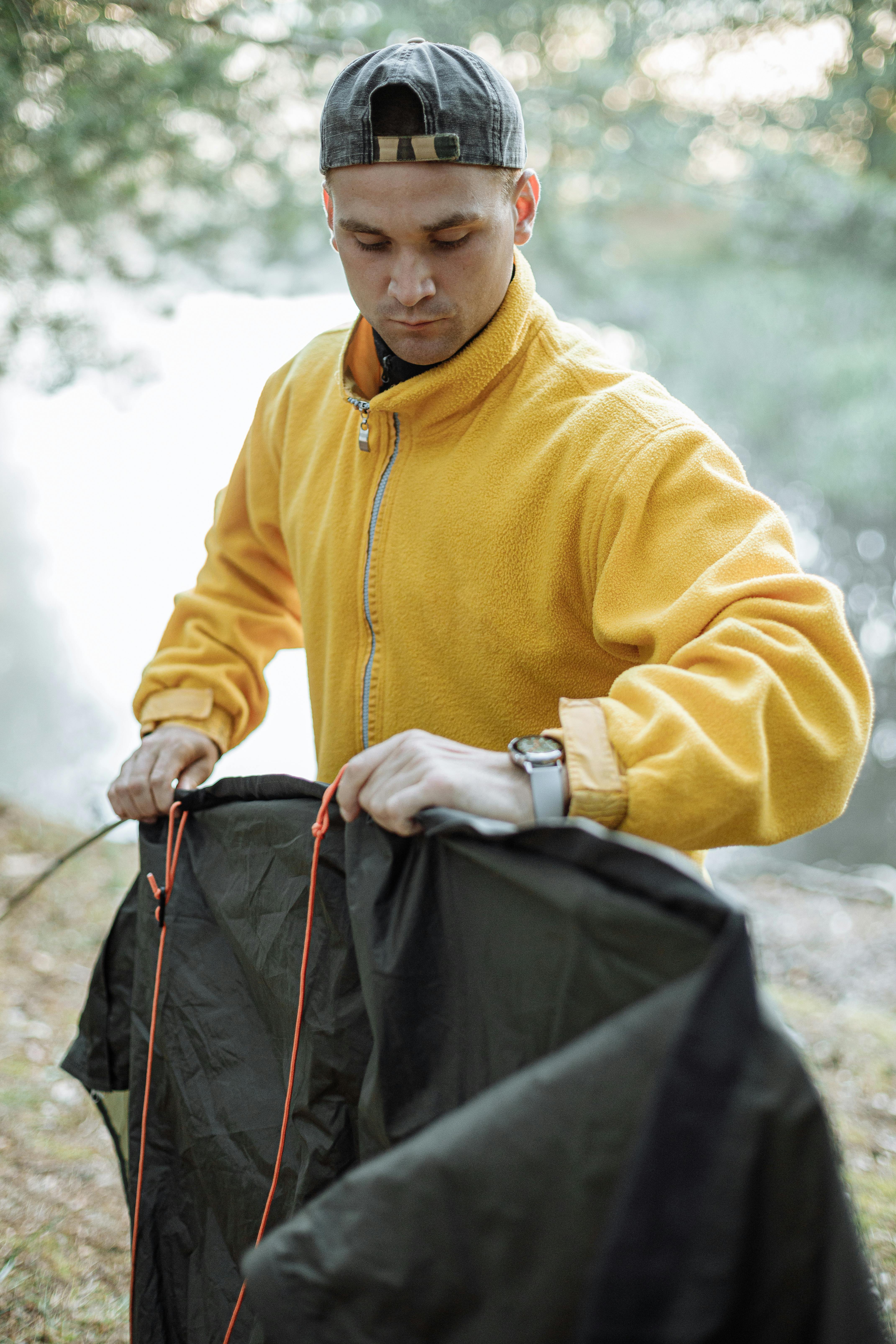 Man in Yellow Zip Up Jacket · Free Stock Photo