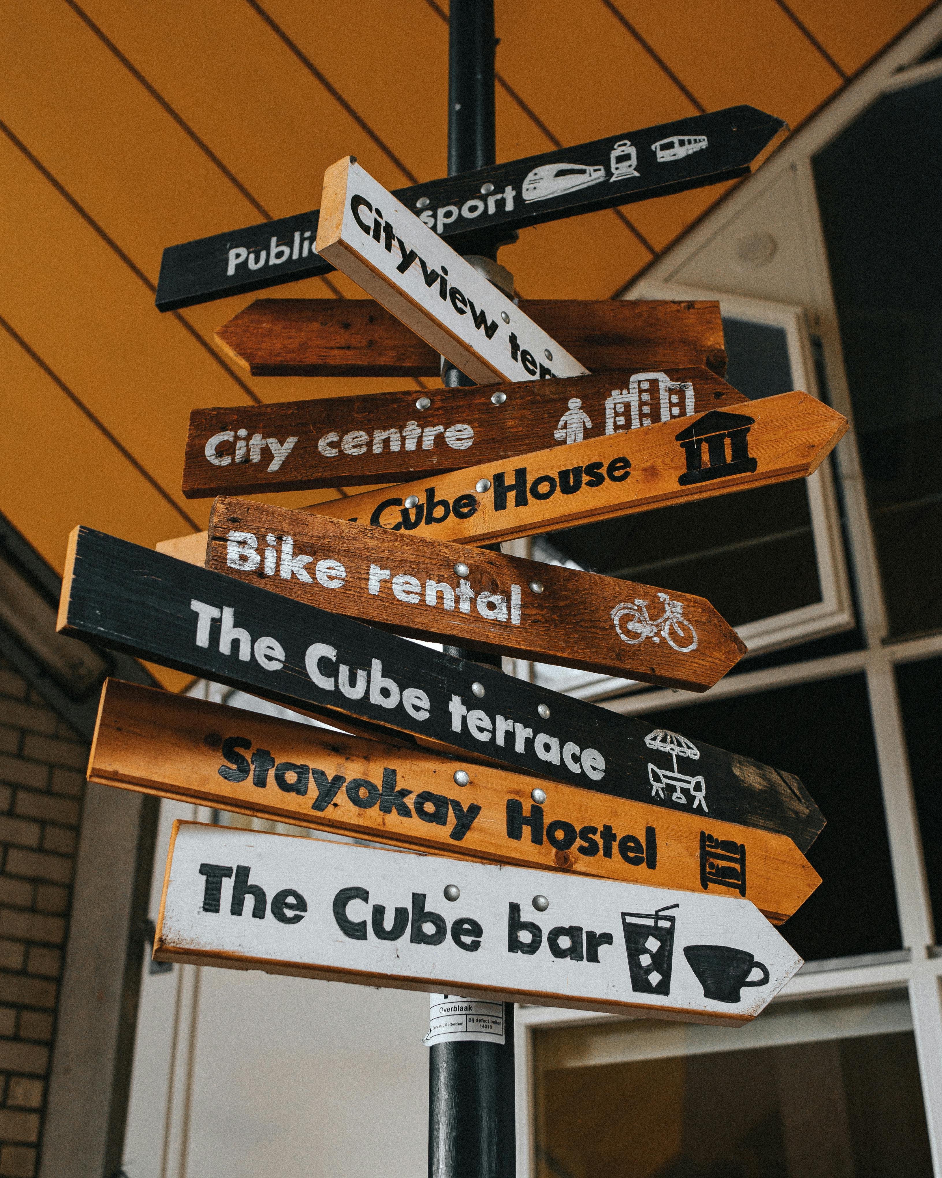 Close-up of Signpost Guiding to Different Places · Free Stock Photo