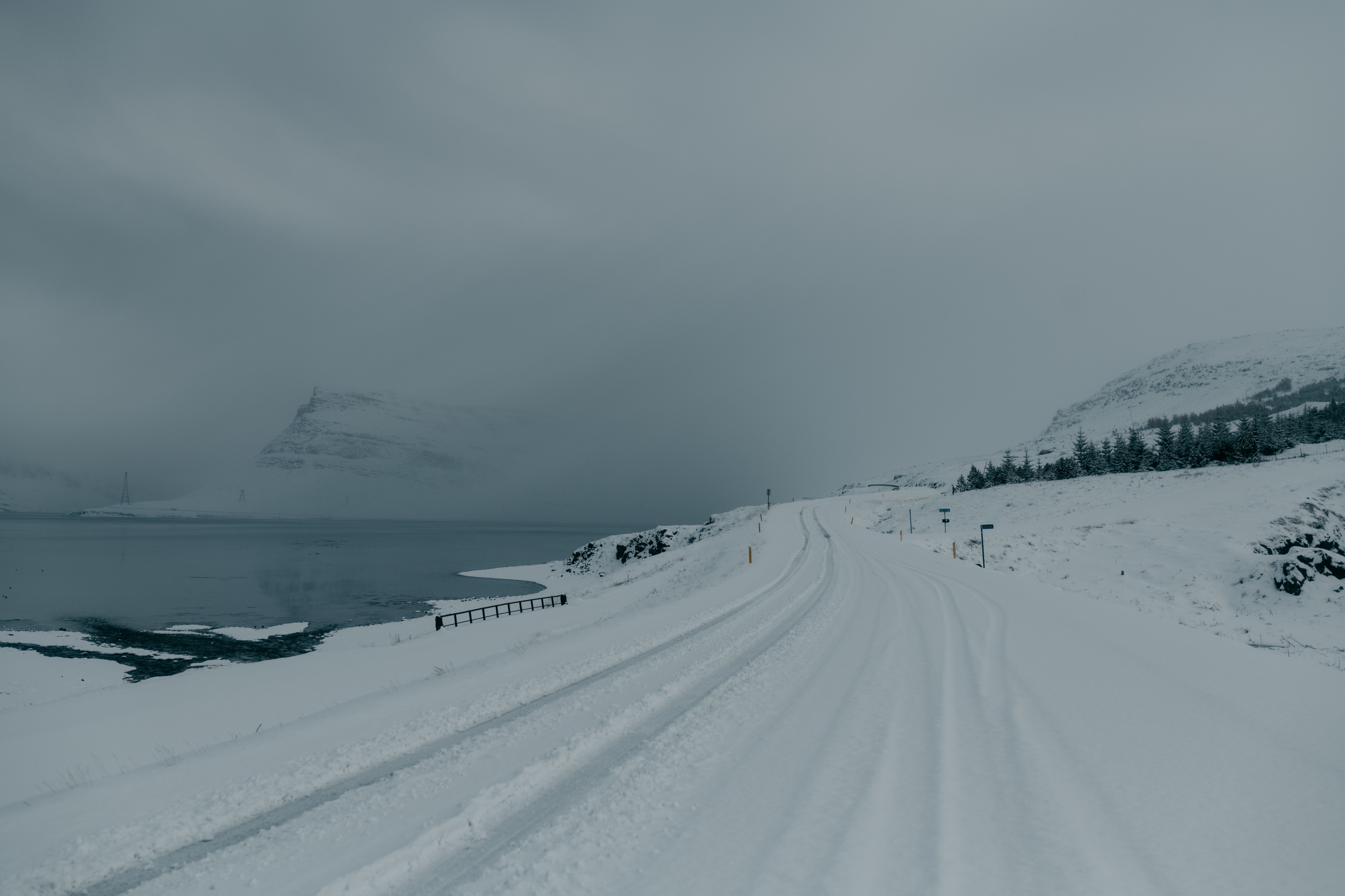 Snow Covered Field Near Body of Water · Free Stock Photo