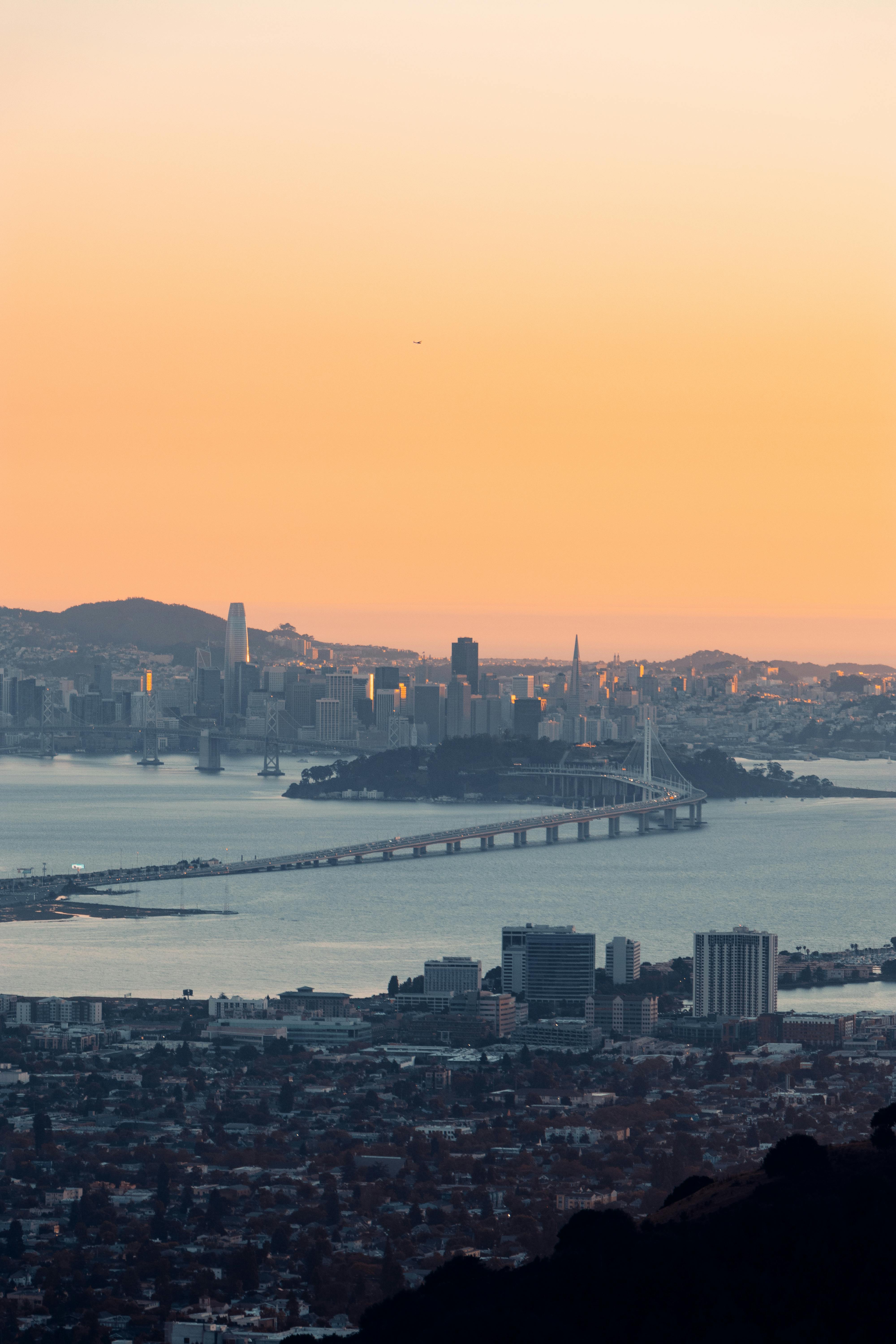 Drone Shot of a City during Sunset · Free Stock Photo