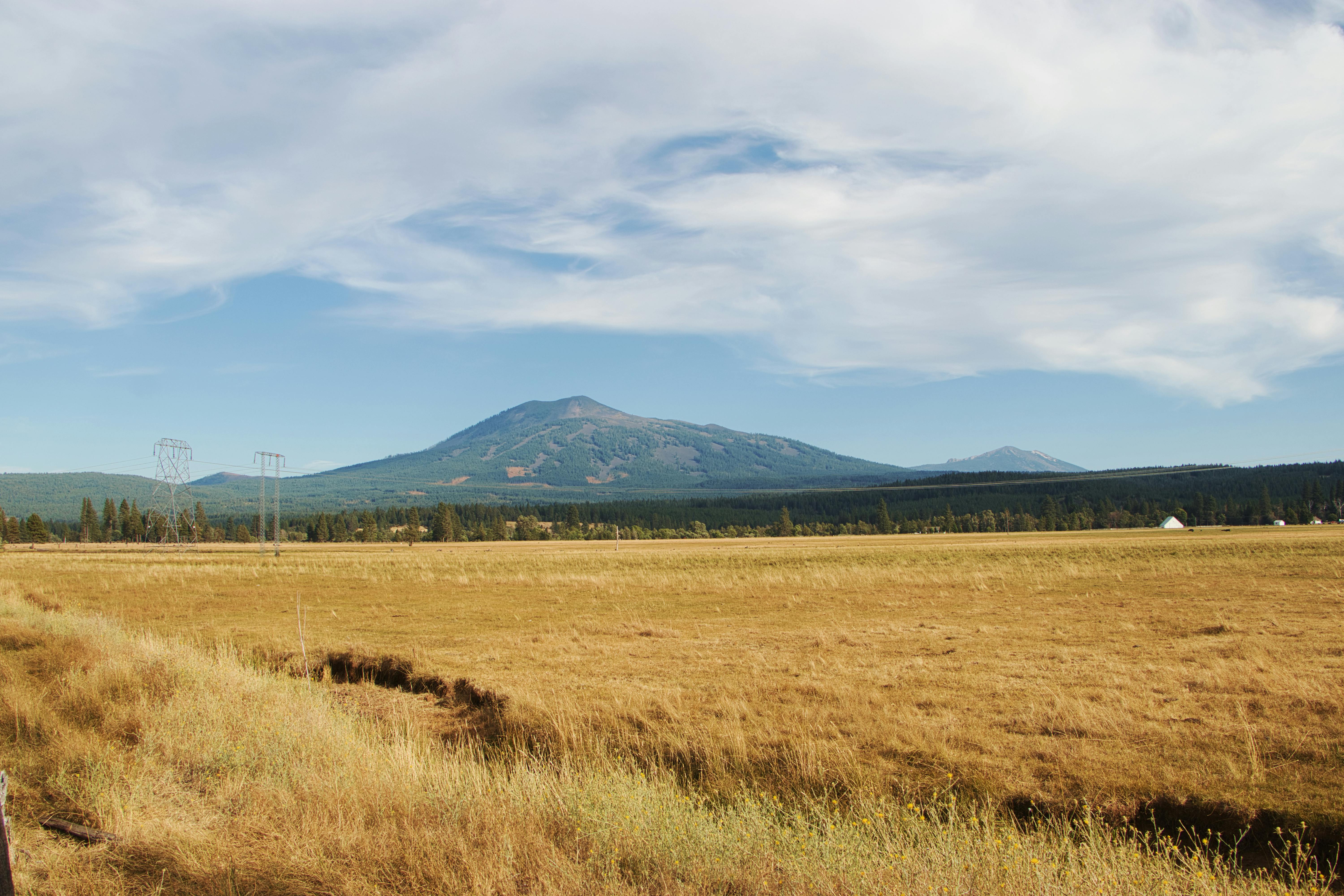 Rocky formation with covered with green grass · Free Stock Photo