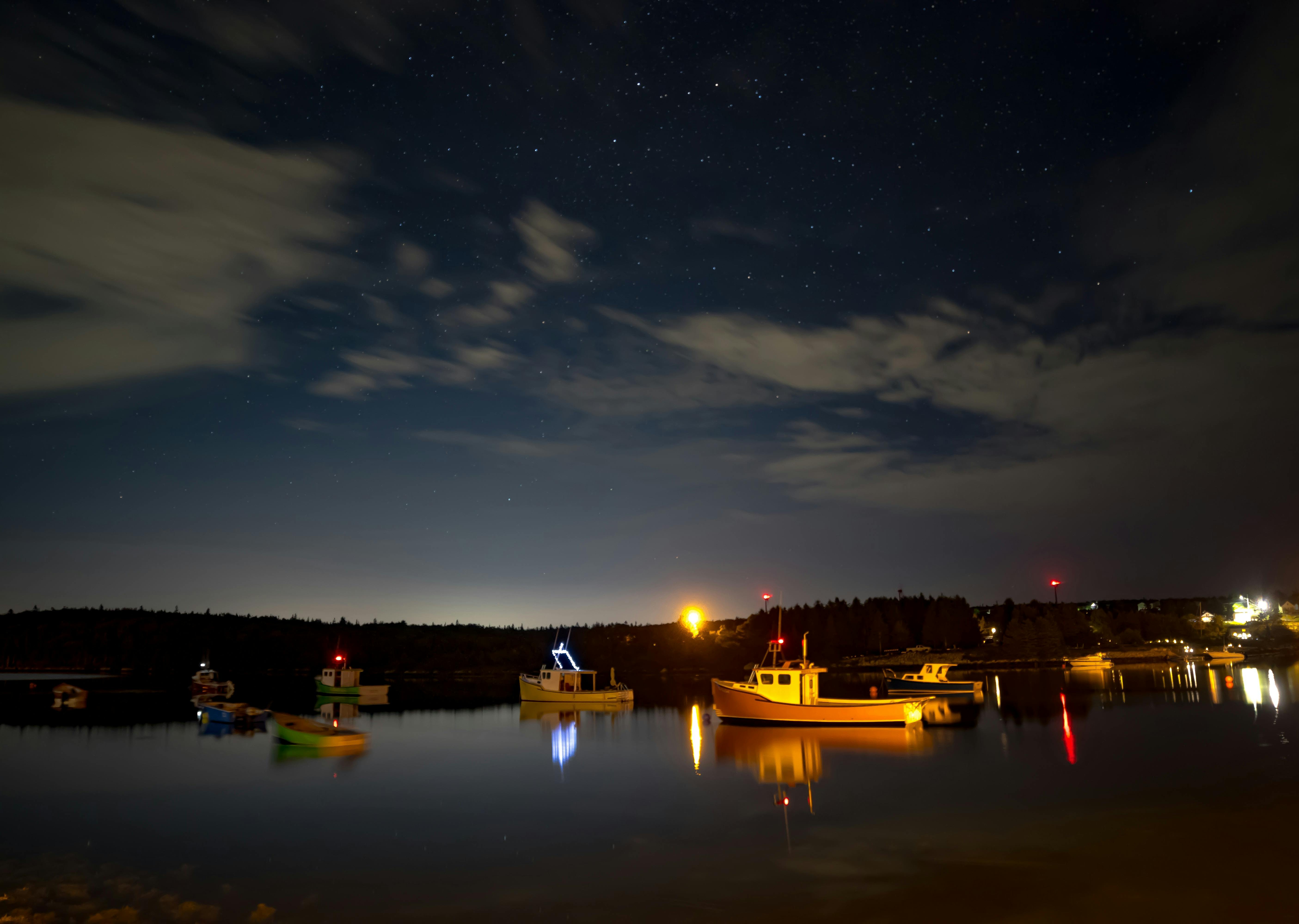 Boat on Water during Night Time · Free Stock Photo