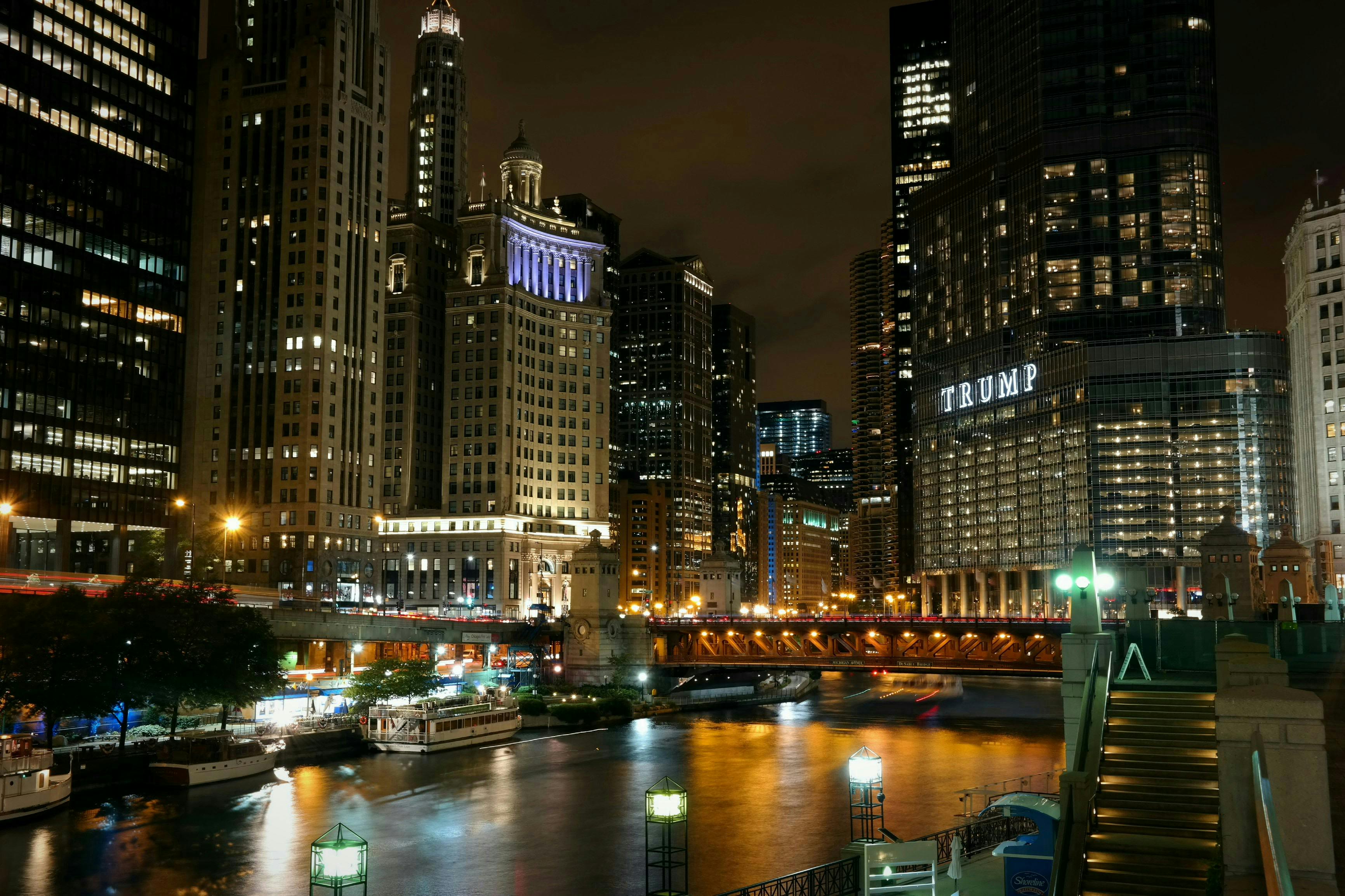 Skyscrapers Illuminated at Night · Free Stock Photo