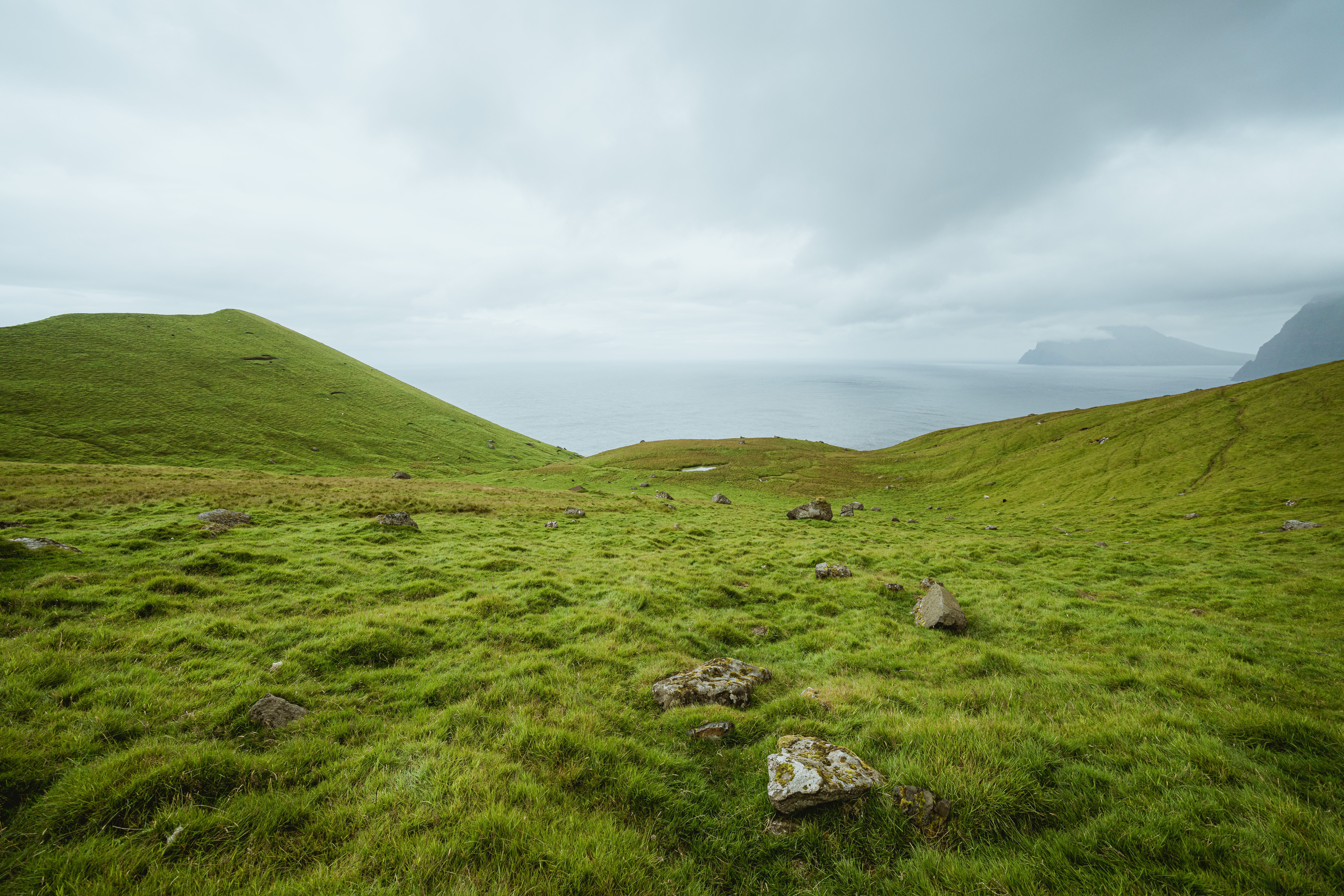 Green Valley Near the Ocean · Free Stock Photo