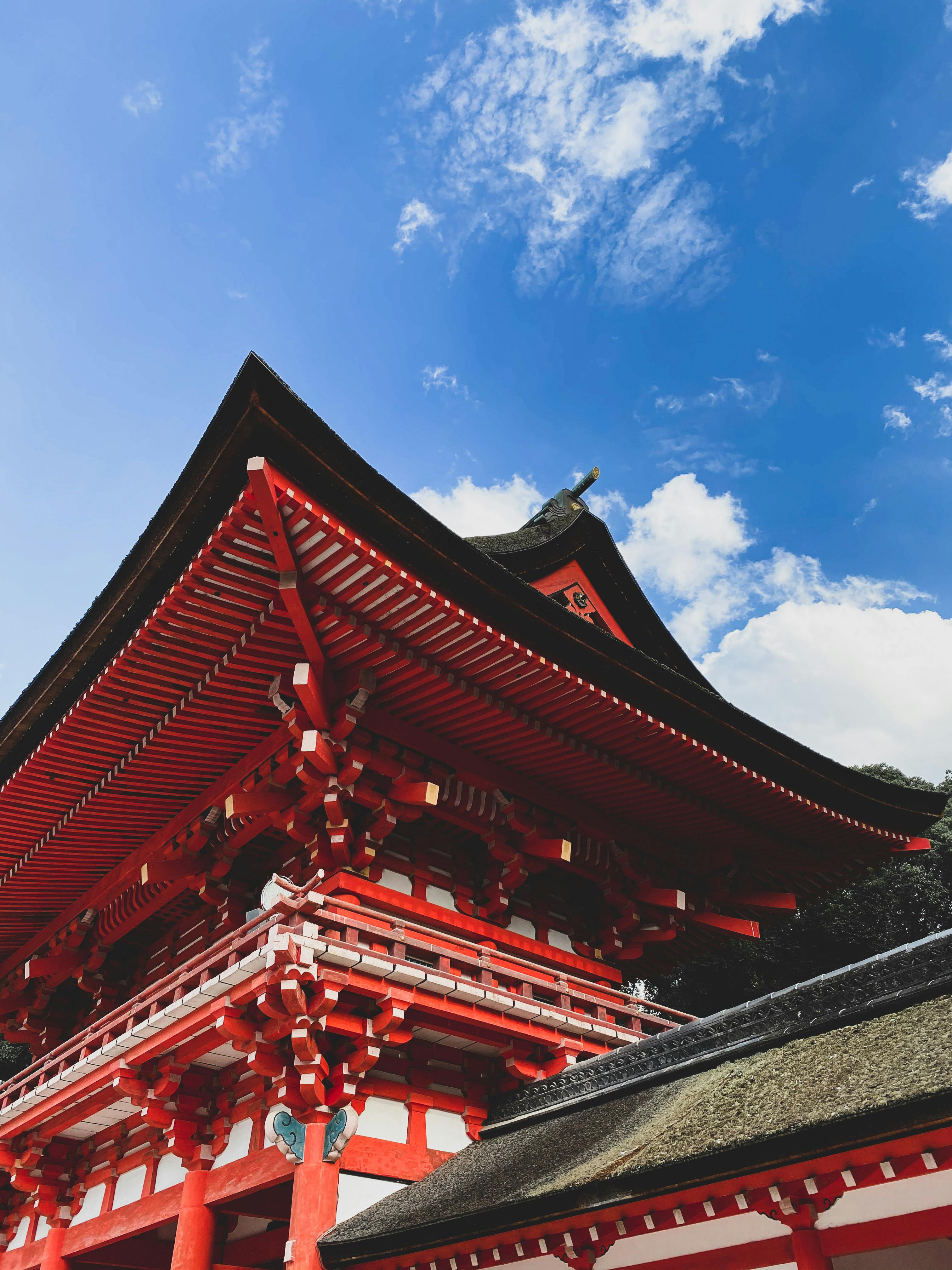 Close-up of Red Wooden Temple · Free Stock Photo