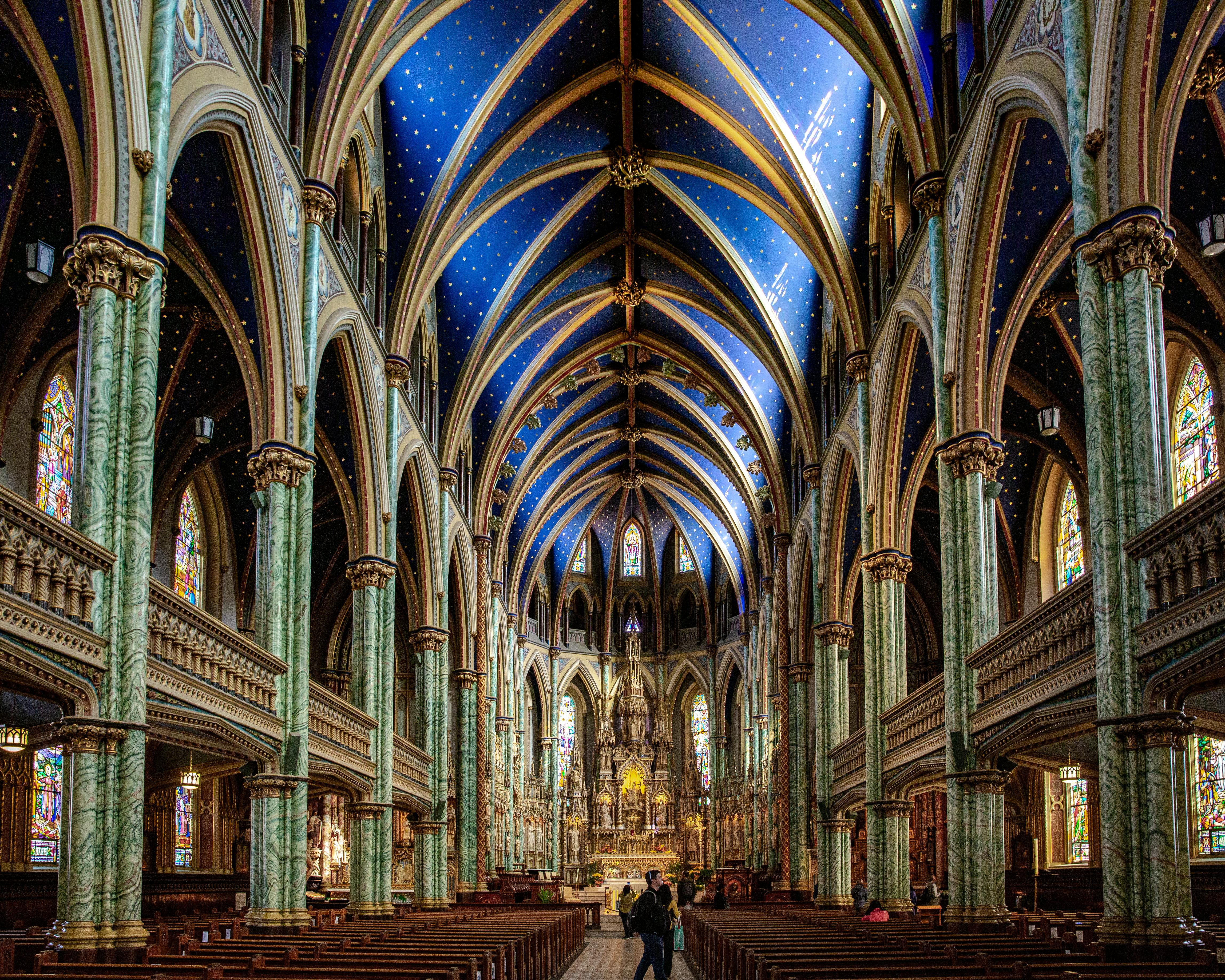 Arched Decorations of Cathedral Building · Free Stock Photo