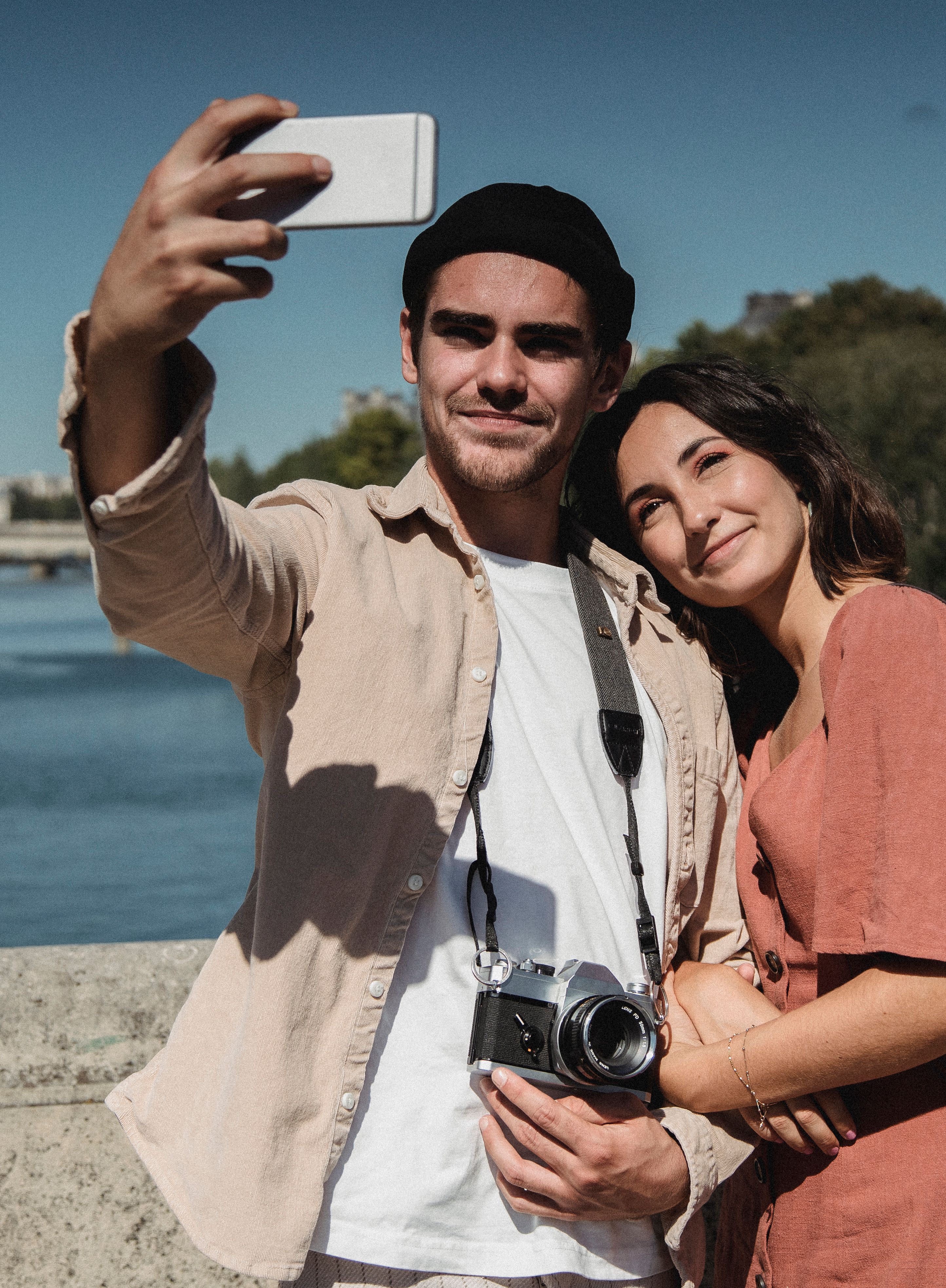 Woman Leaning on Man's Chest · Free Stock Photo