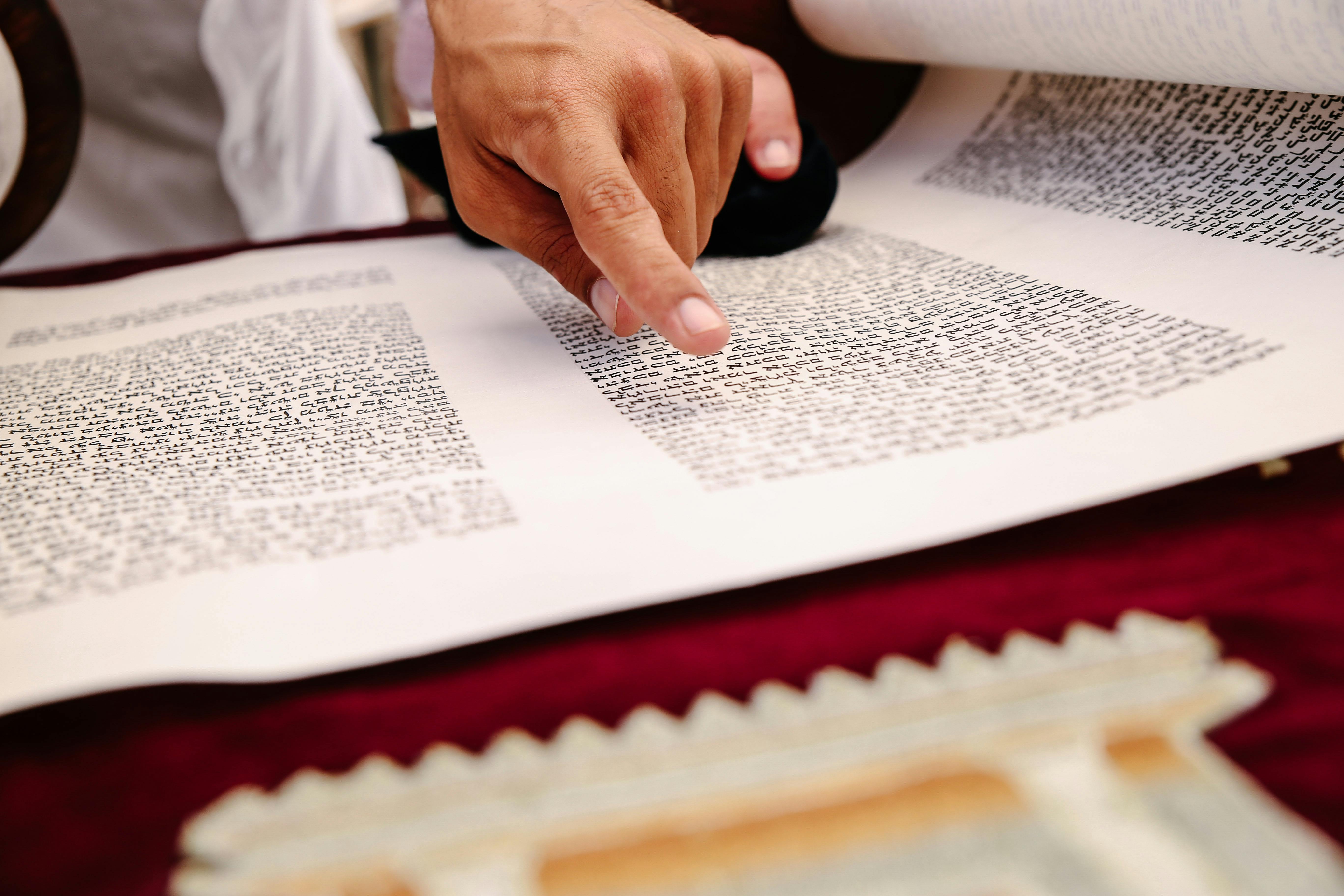Close-up of Person Reading Old Scroll Book · Free Stock Photo