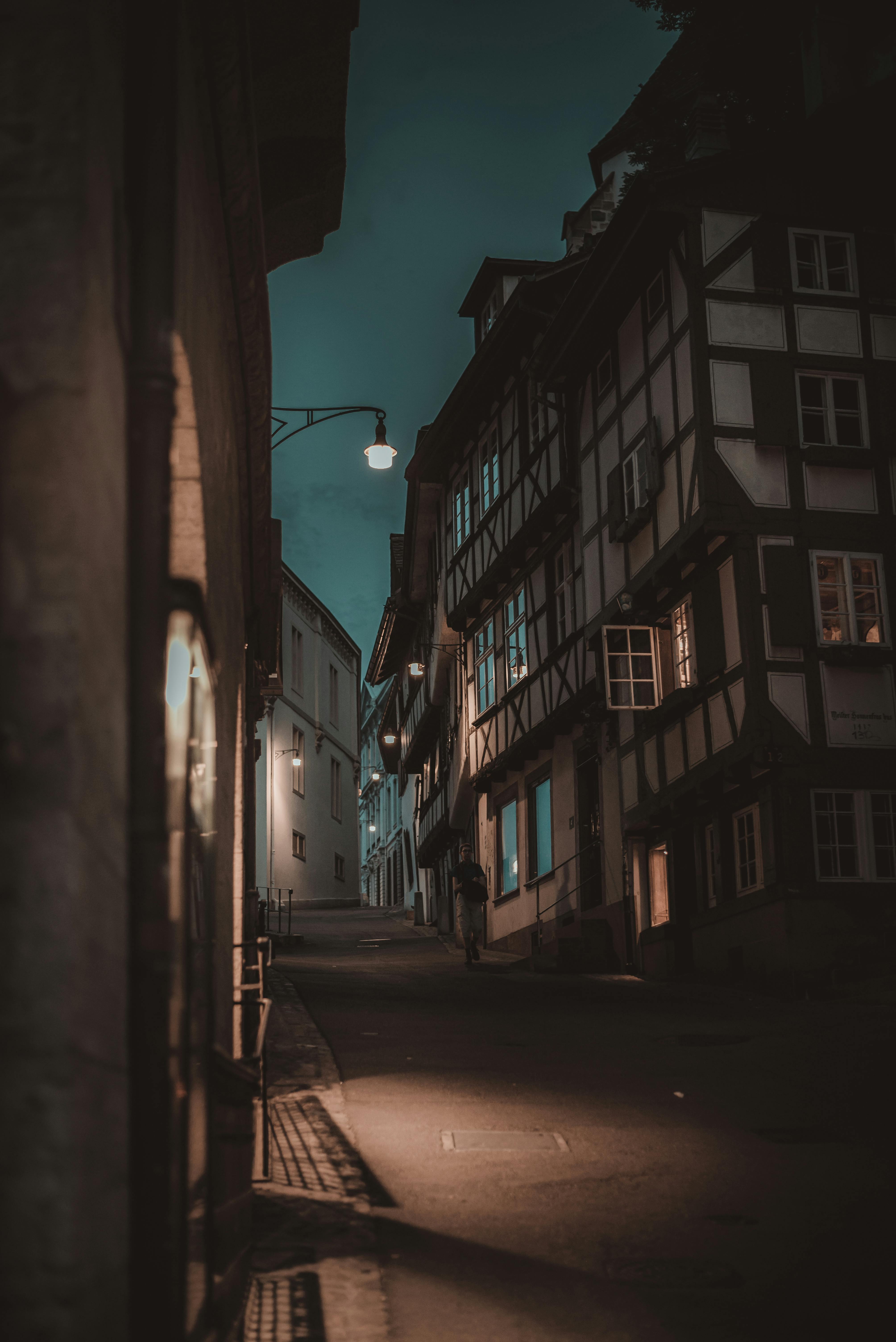 Low Angle Photography of Buildings during Nighttime · Free Stock Photo