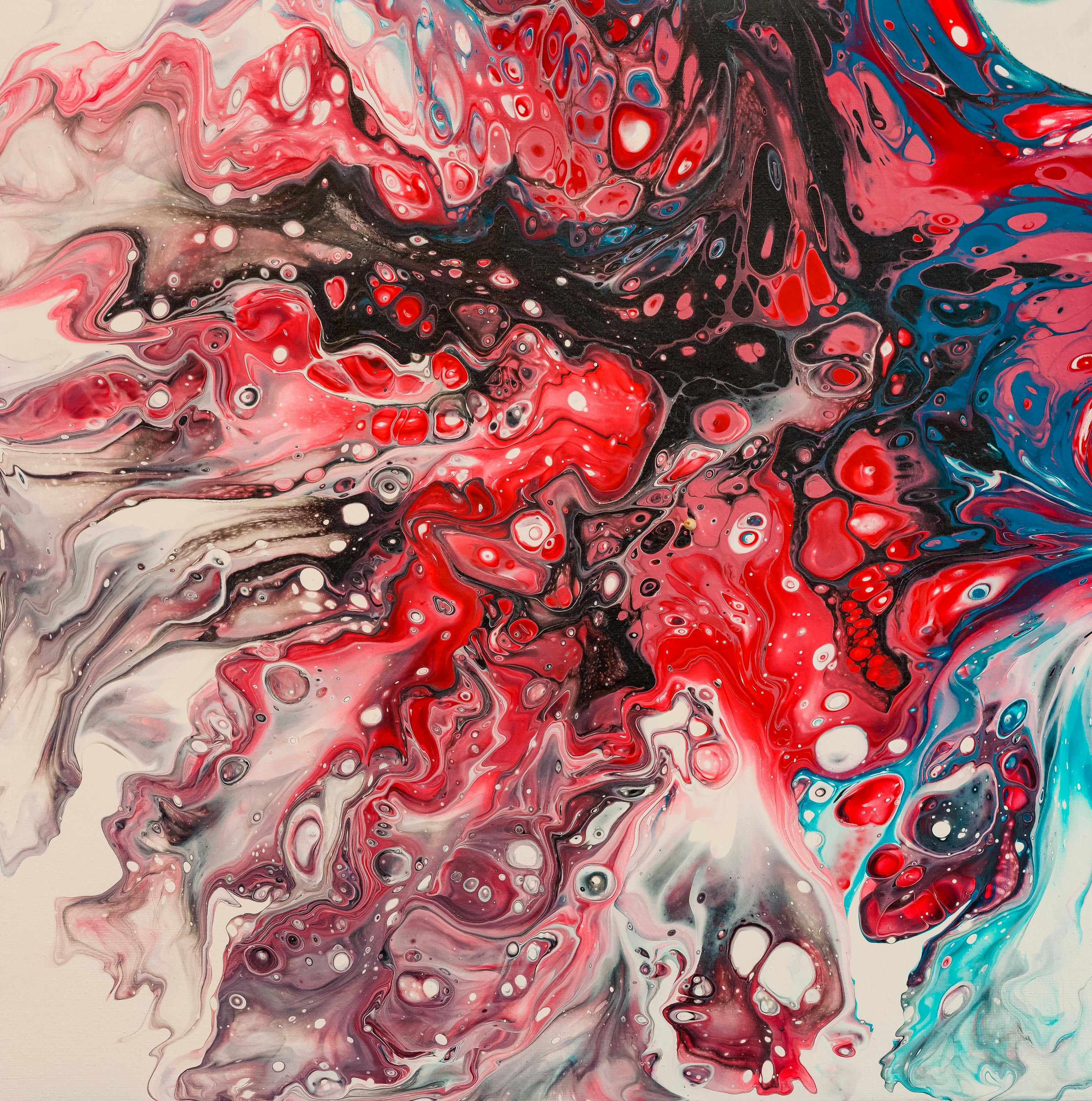 Red White and Black Abstract Painting · Free Stock Photo