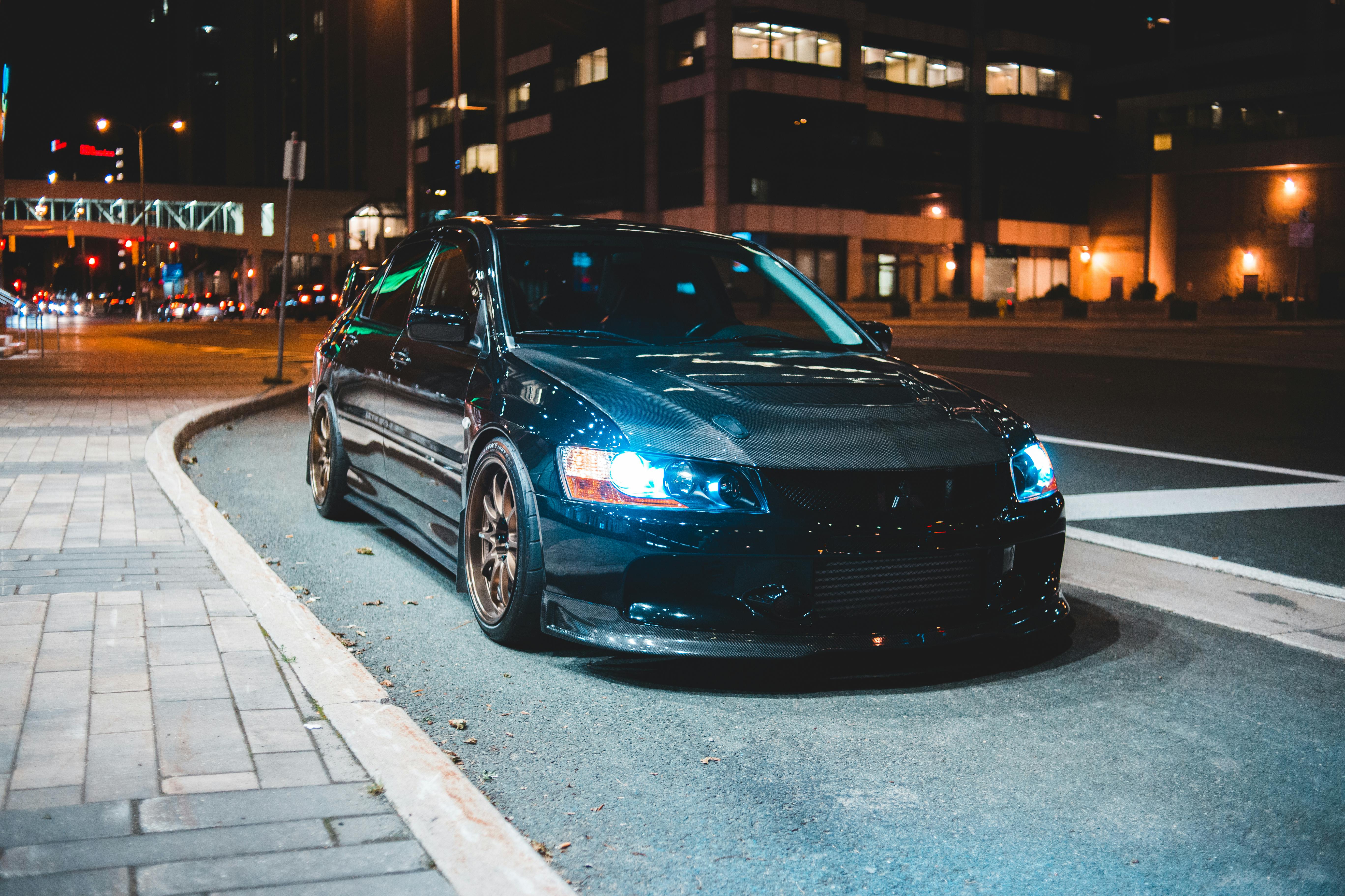 Luxury car with illumination at night · Free Stock Photo