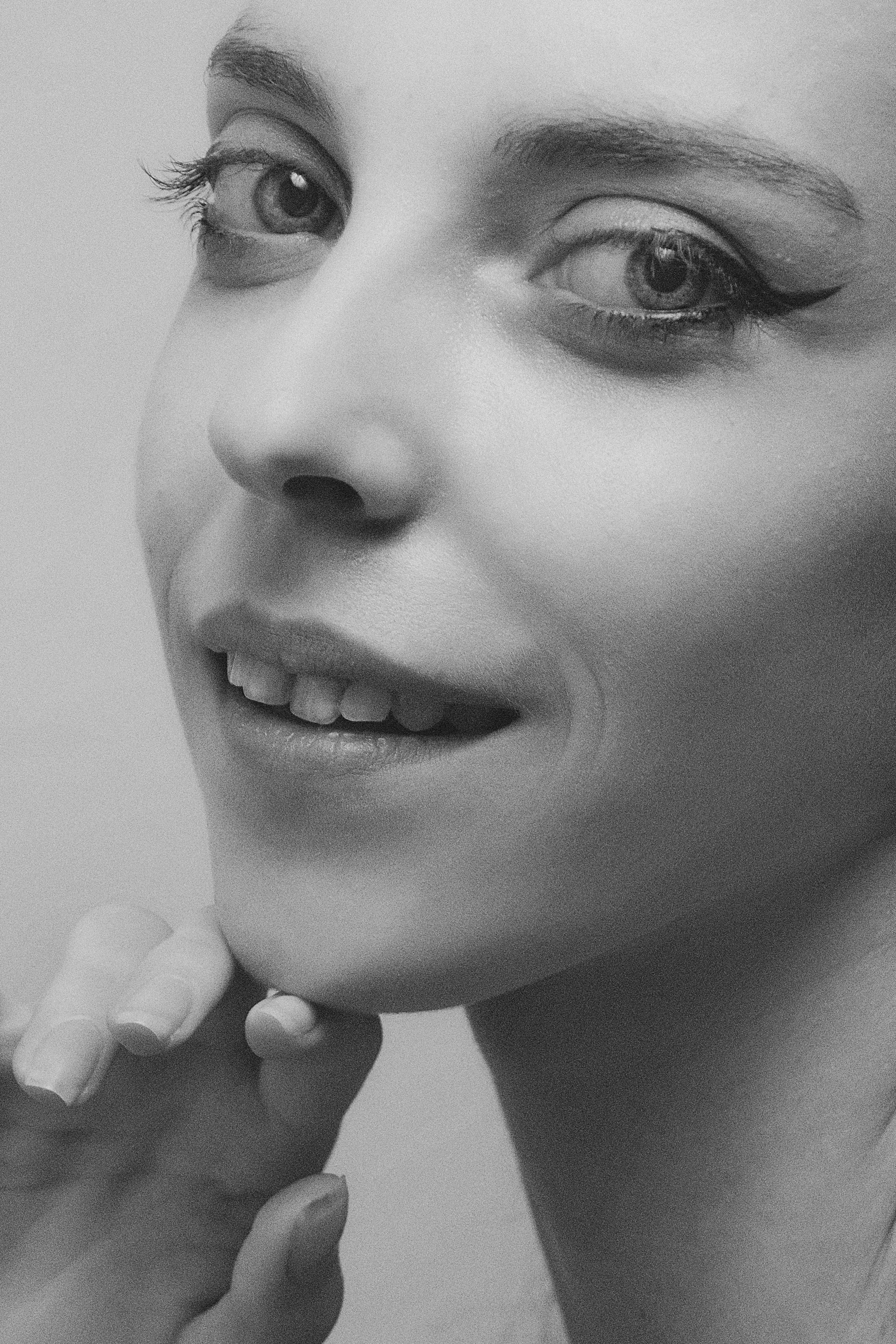 Grayscale Photo of Womans Face · Free Stock Photo