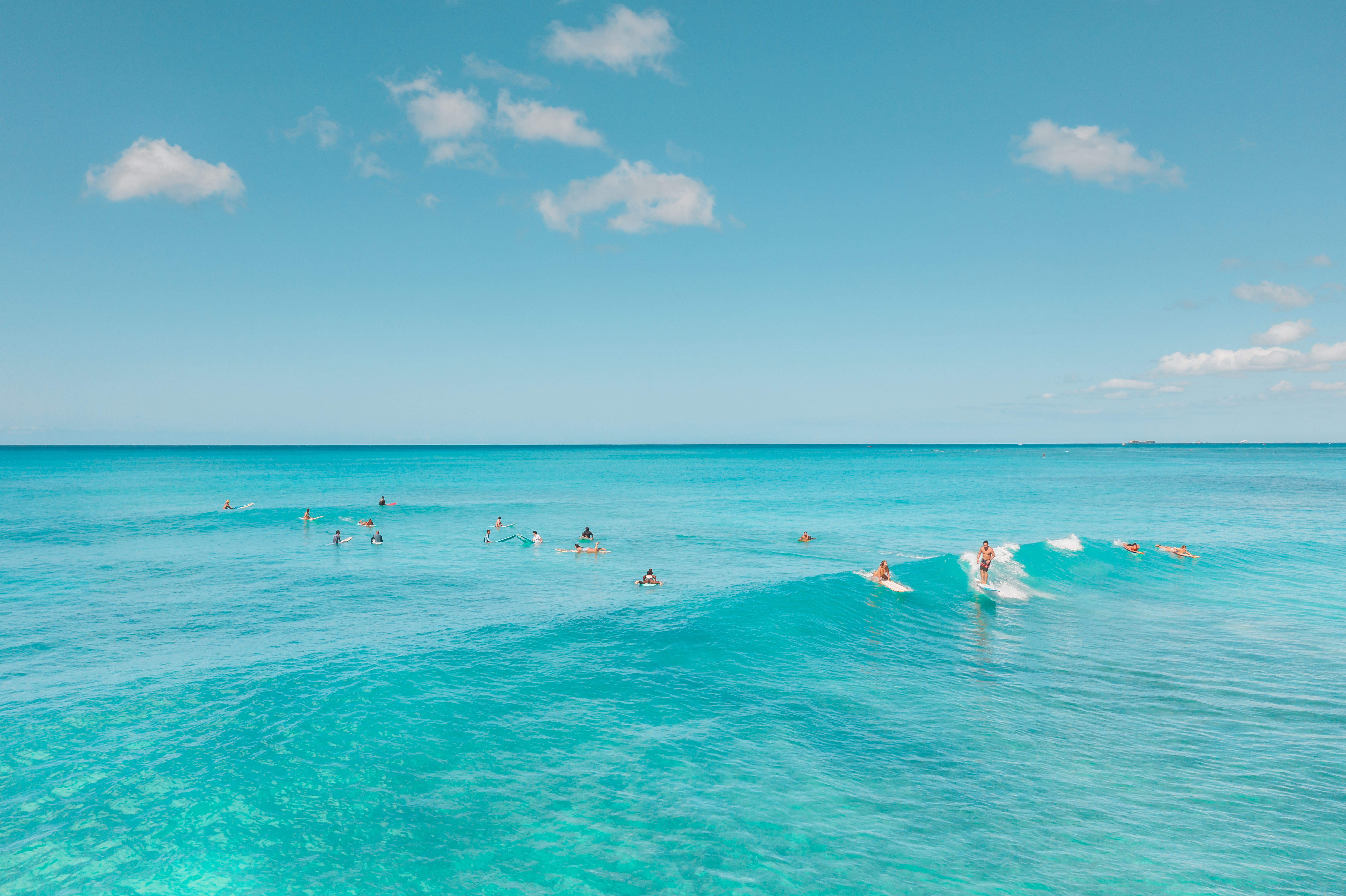 People Surfing in the Beach under Blue Sky · Free Stock Photo