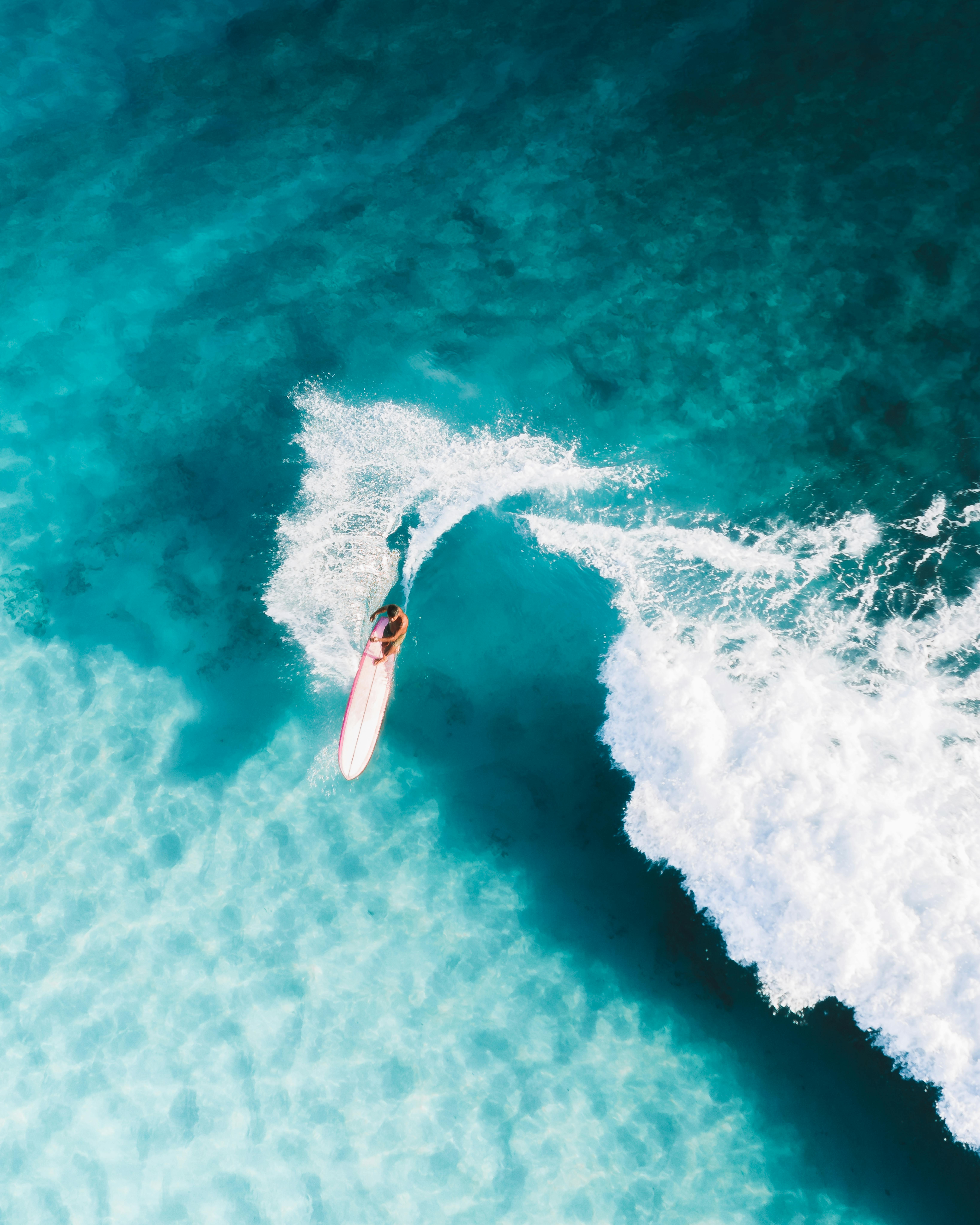 Aerial View of a Person Surfing · Free Stock Photo