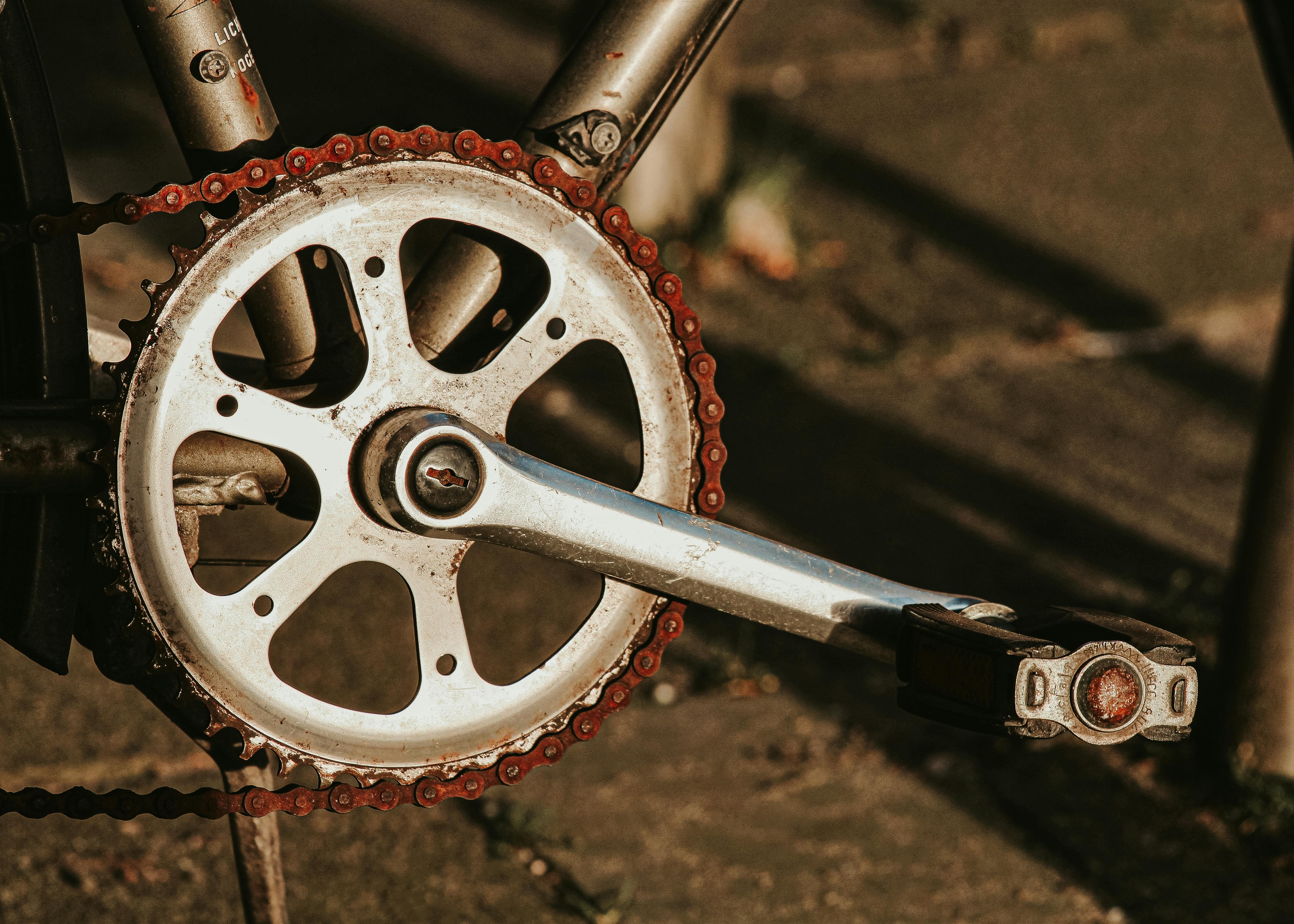 Close-up Photo of Chain link on Sprocket · Free Stock Photo