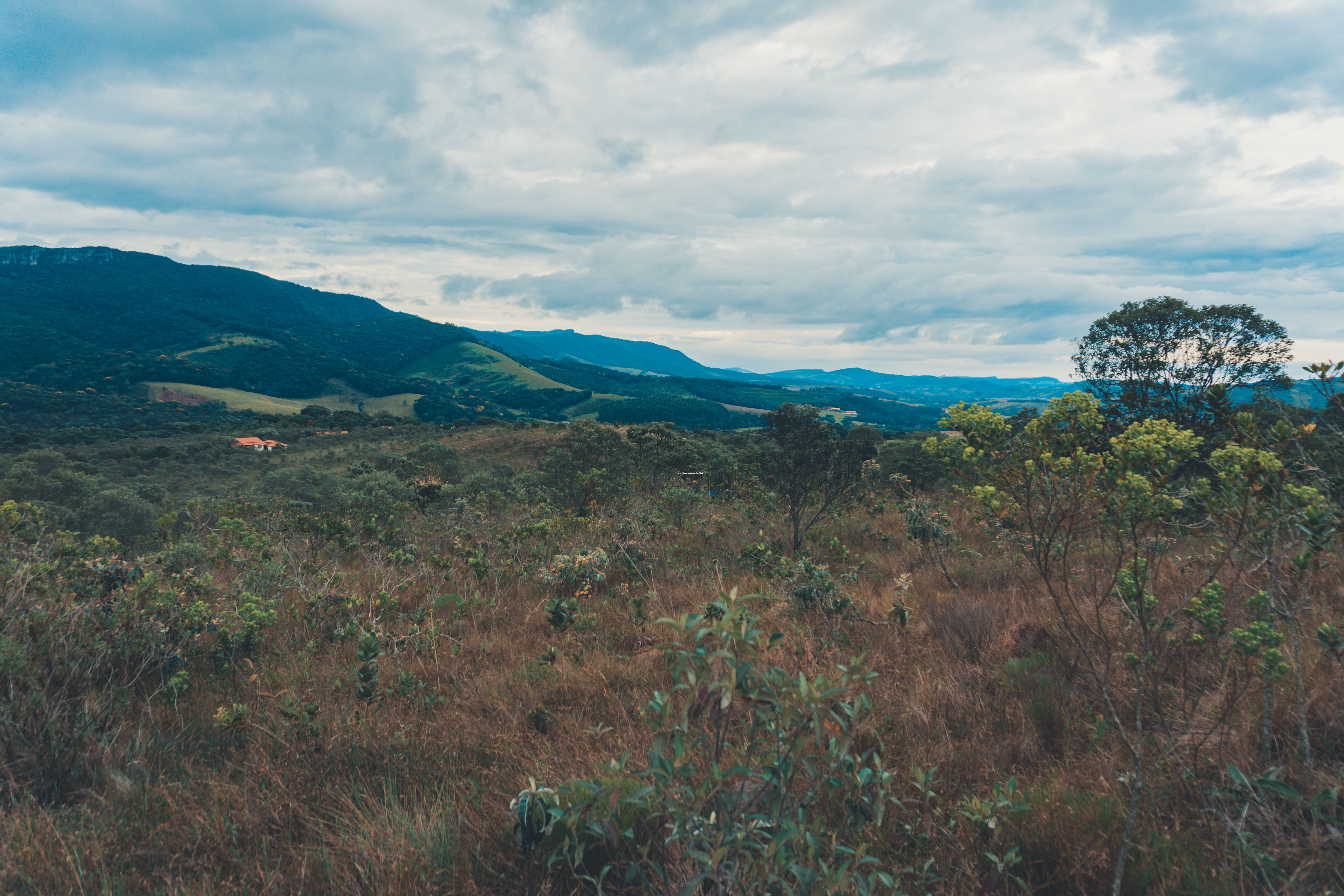 Scenic View of Landscape During Cloudy Sky · Free Stock Photo