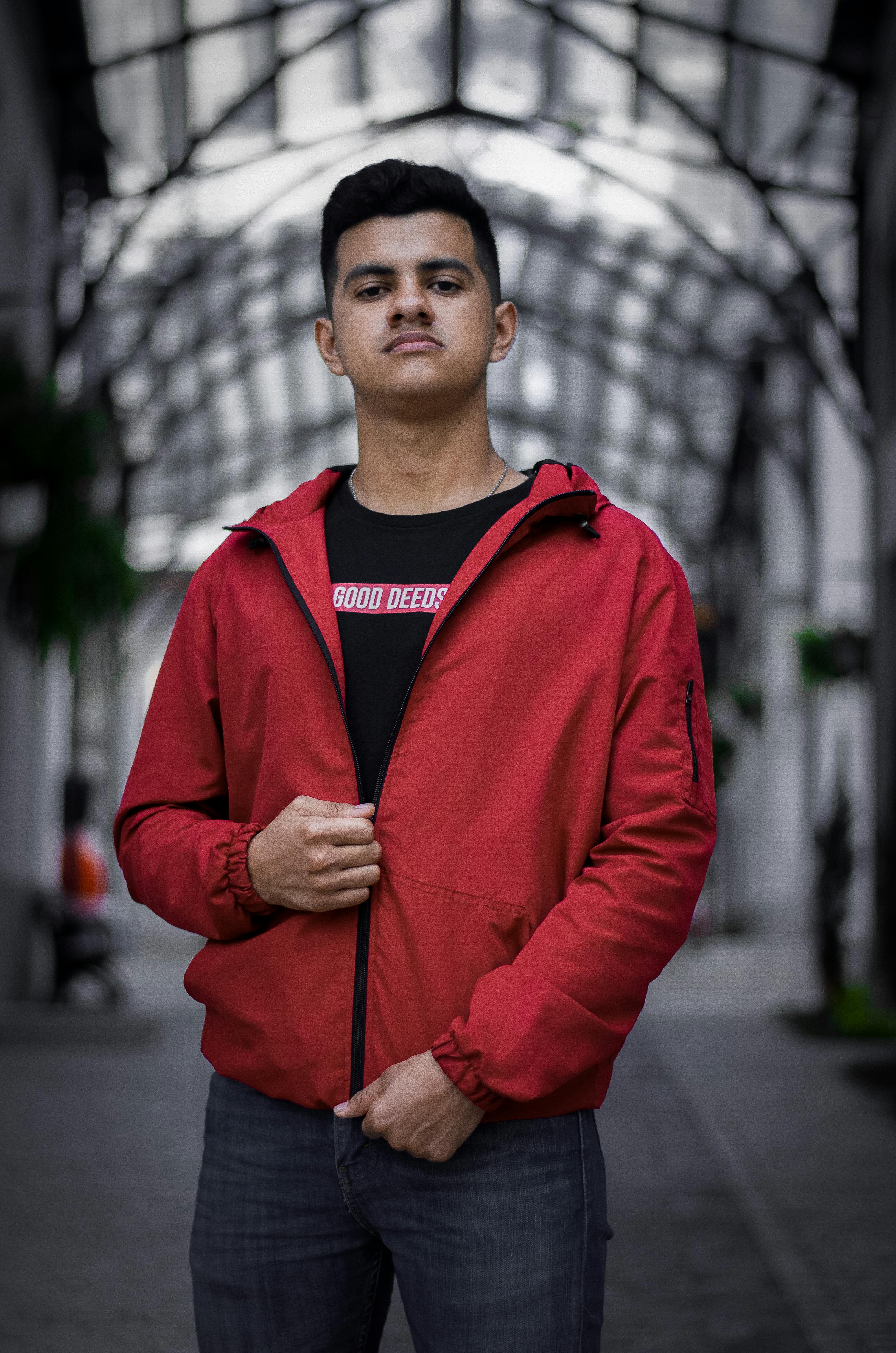 Portrait of a Man Wearing Red Jacket · Free Stock Photo