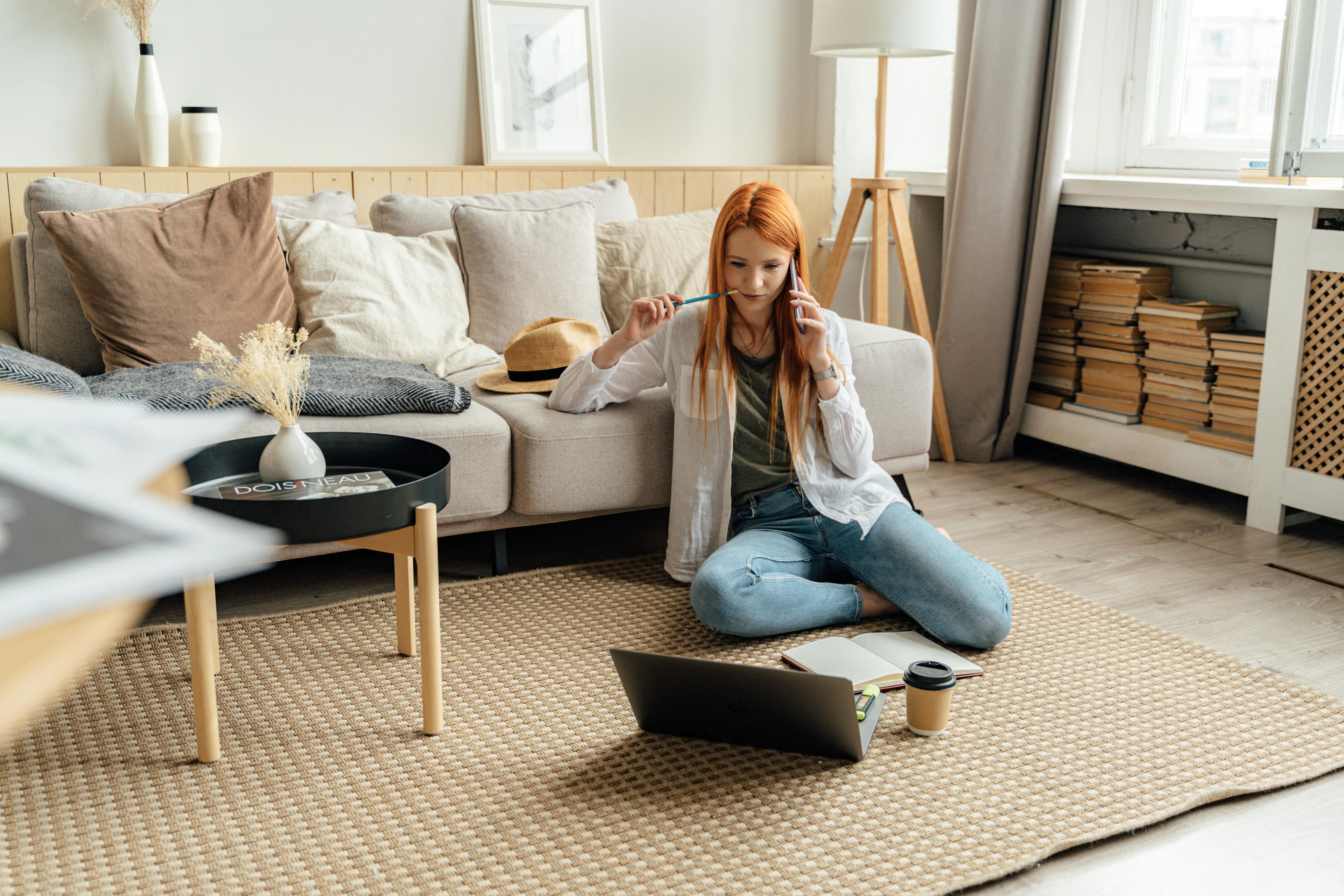 Woman Talking Through the Phone and Looking out the Window · Free Stock ...