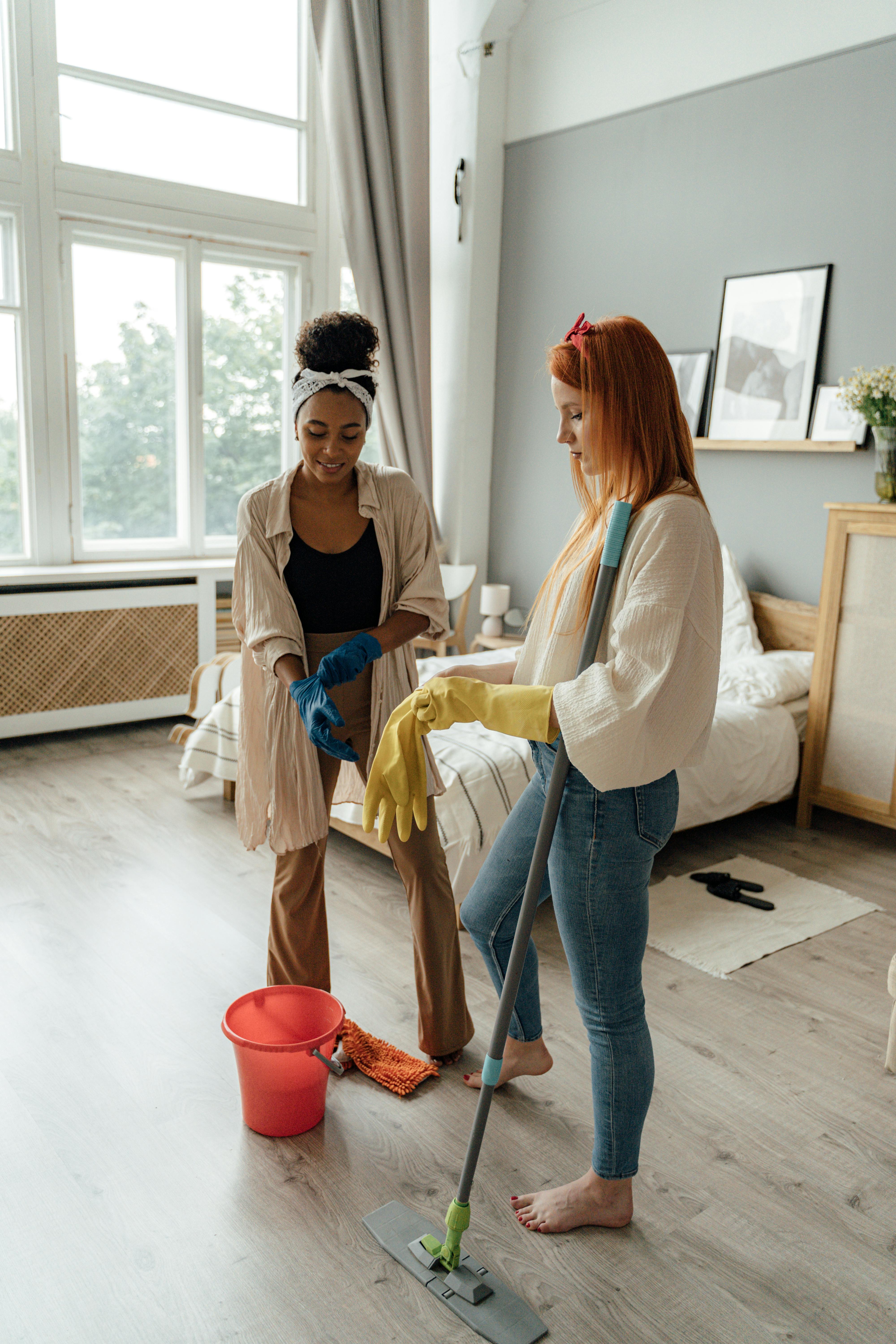 Women Cleaning the Bedroom · Free Stock Photo
