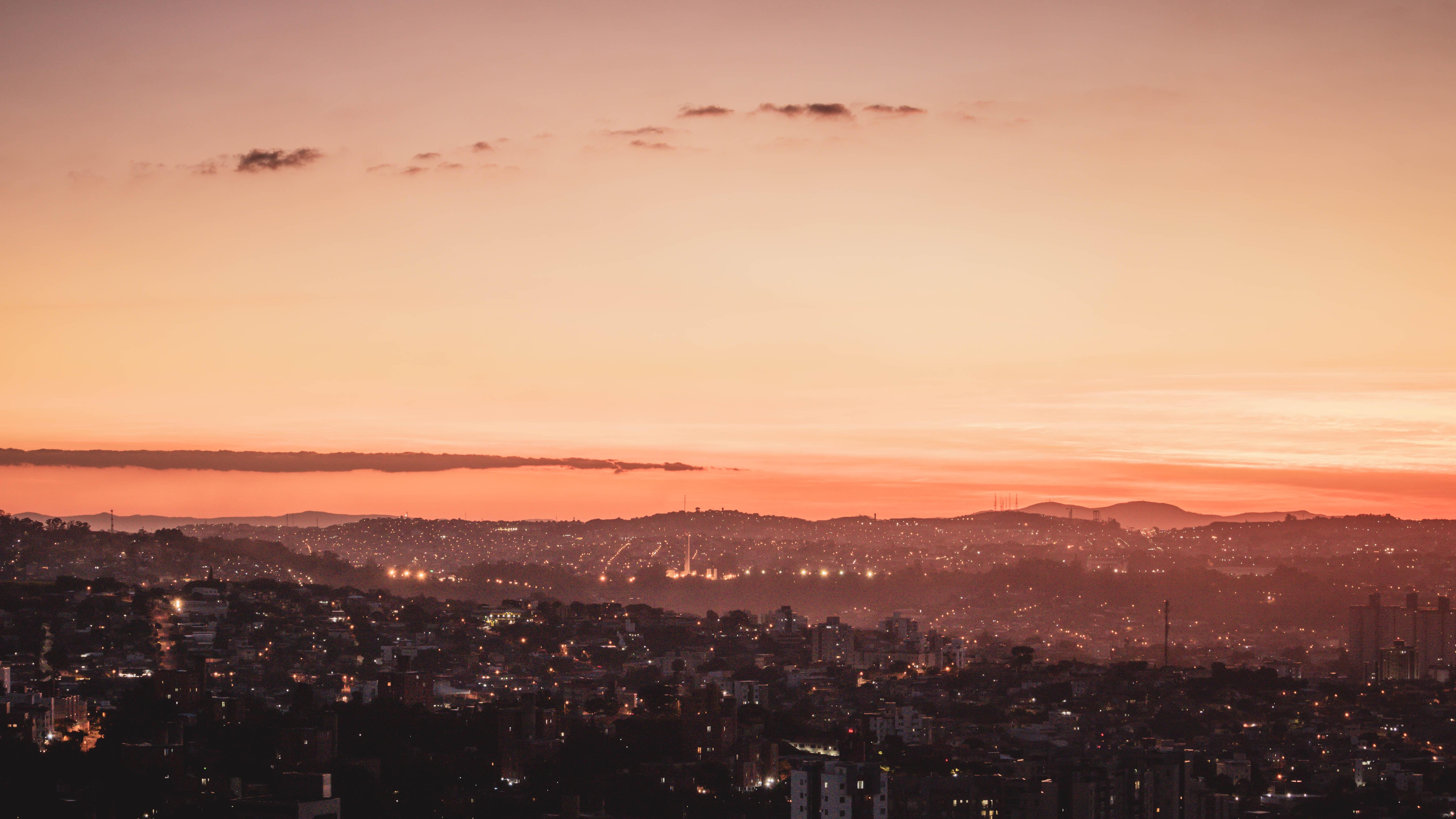 Panoramic View of Big City at Sunset · Free Stock Photo