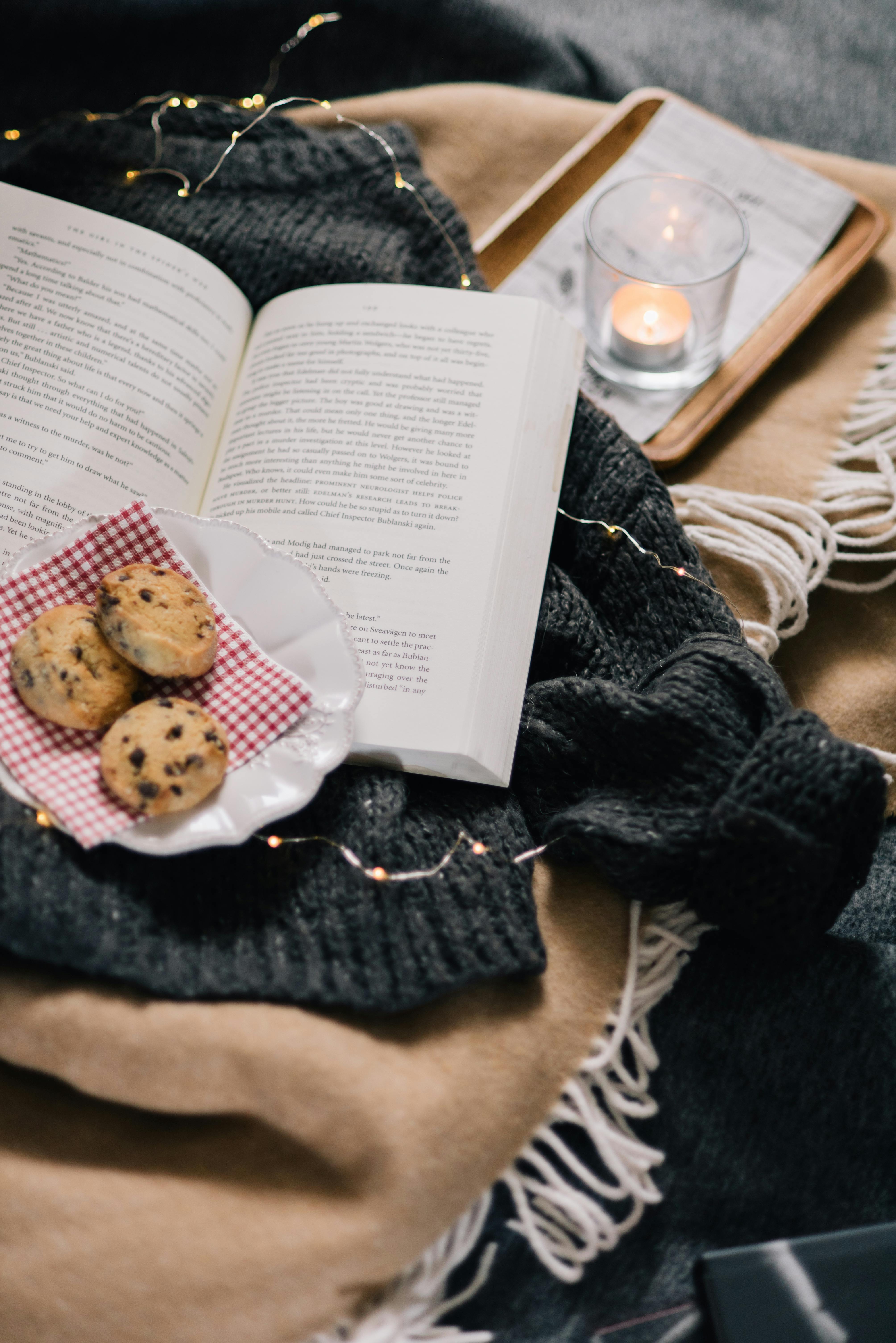 Cookies and an Open Book · Free Stock Photo