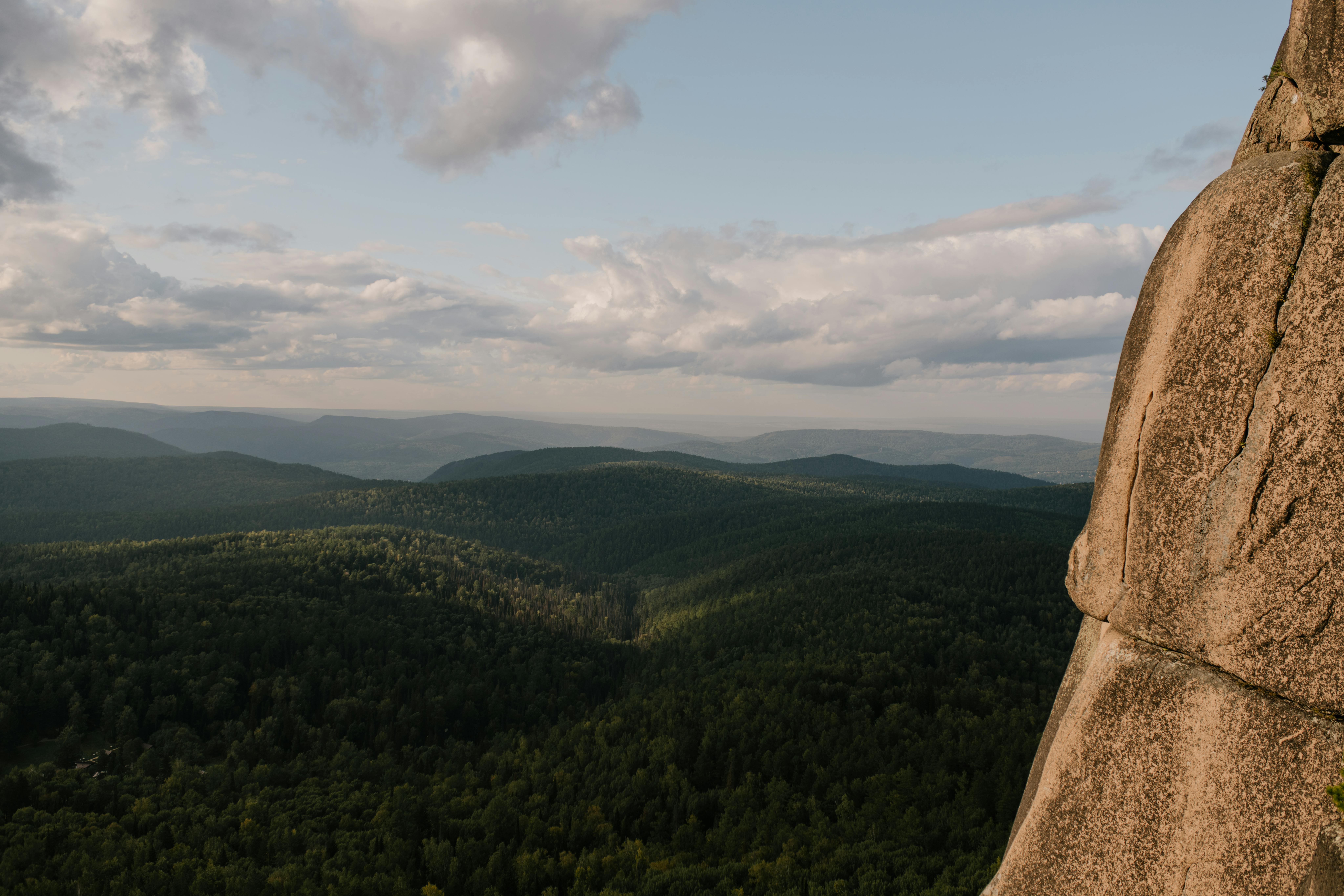 Forêt Verte Sur Les Montagnes Sous Un Ciel Nuageux · Photo gratuite