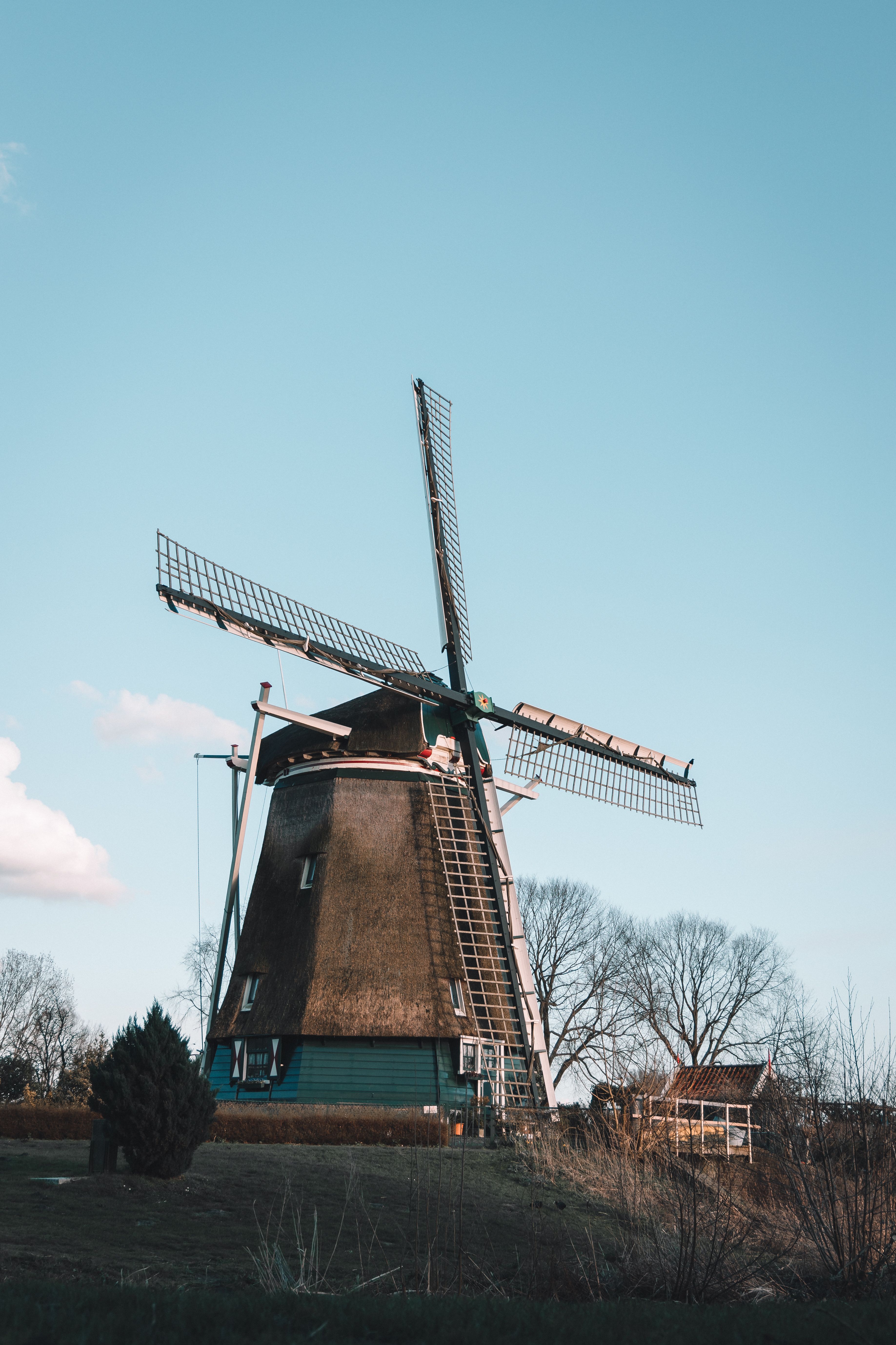 A Windmill on the Field · Free Stock Photo