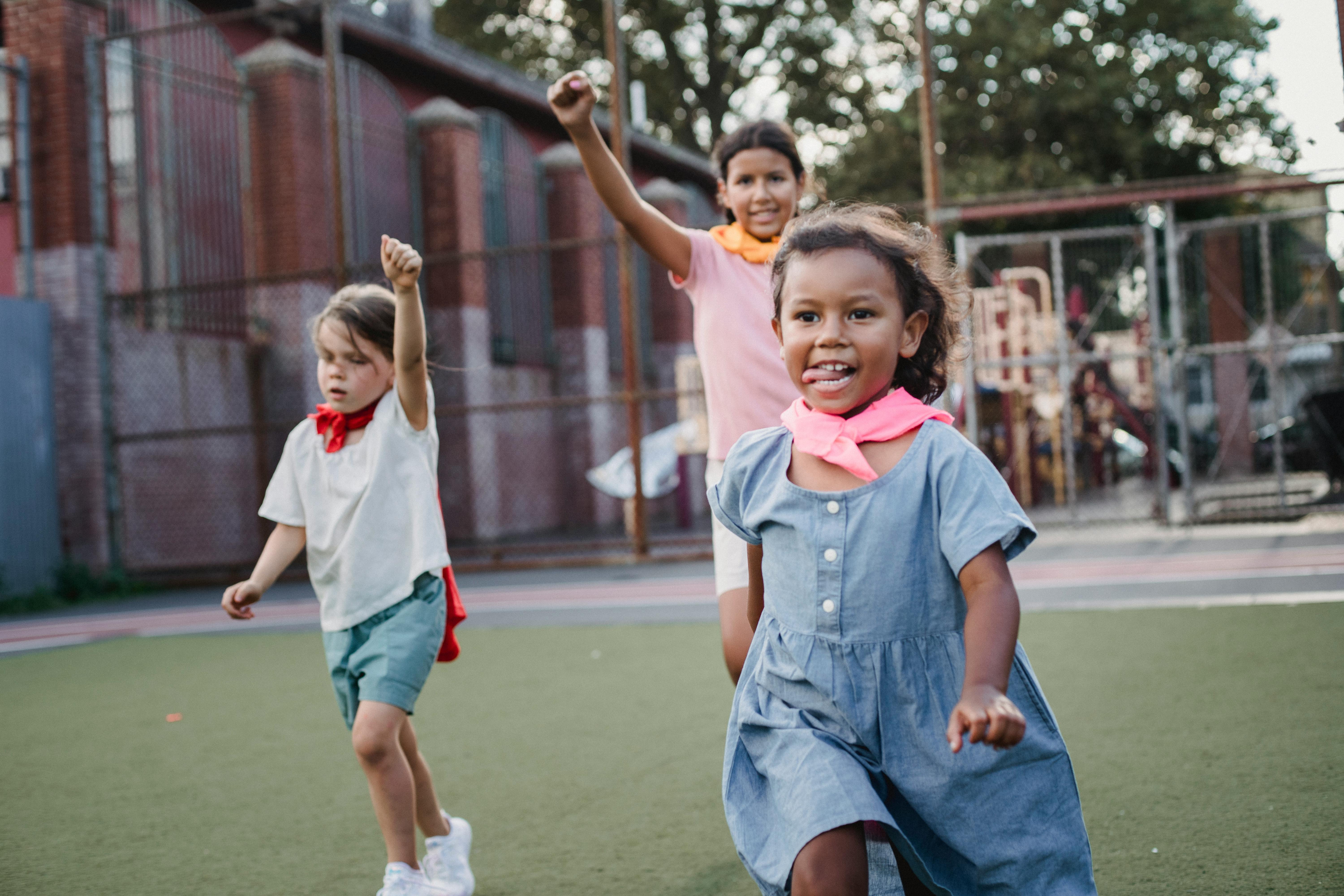 Girls Running on Playground · Free Stock Photo