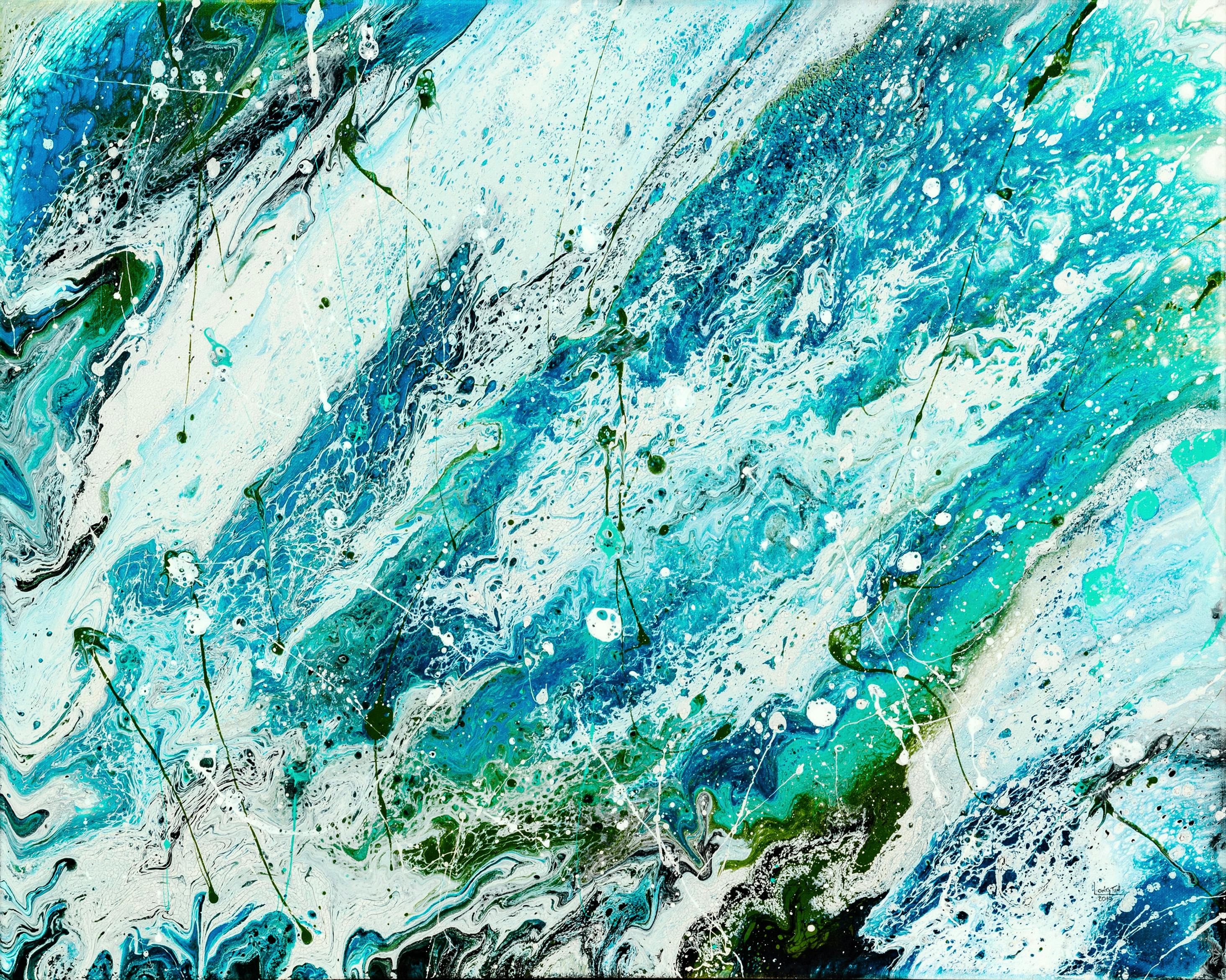 Abstract Art with Blue Paint · Free Stock Photo