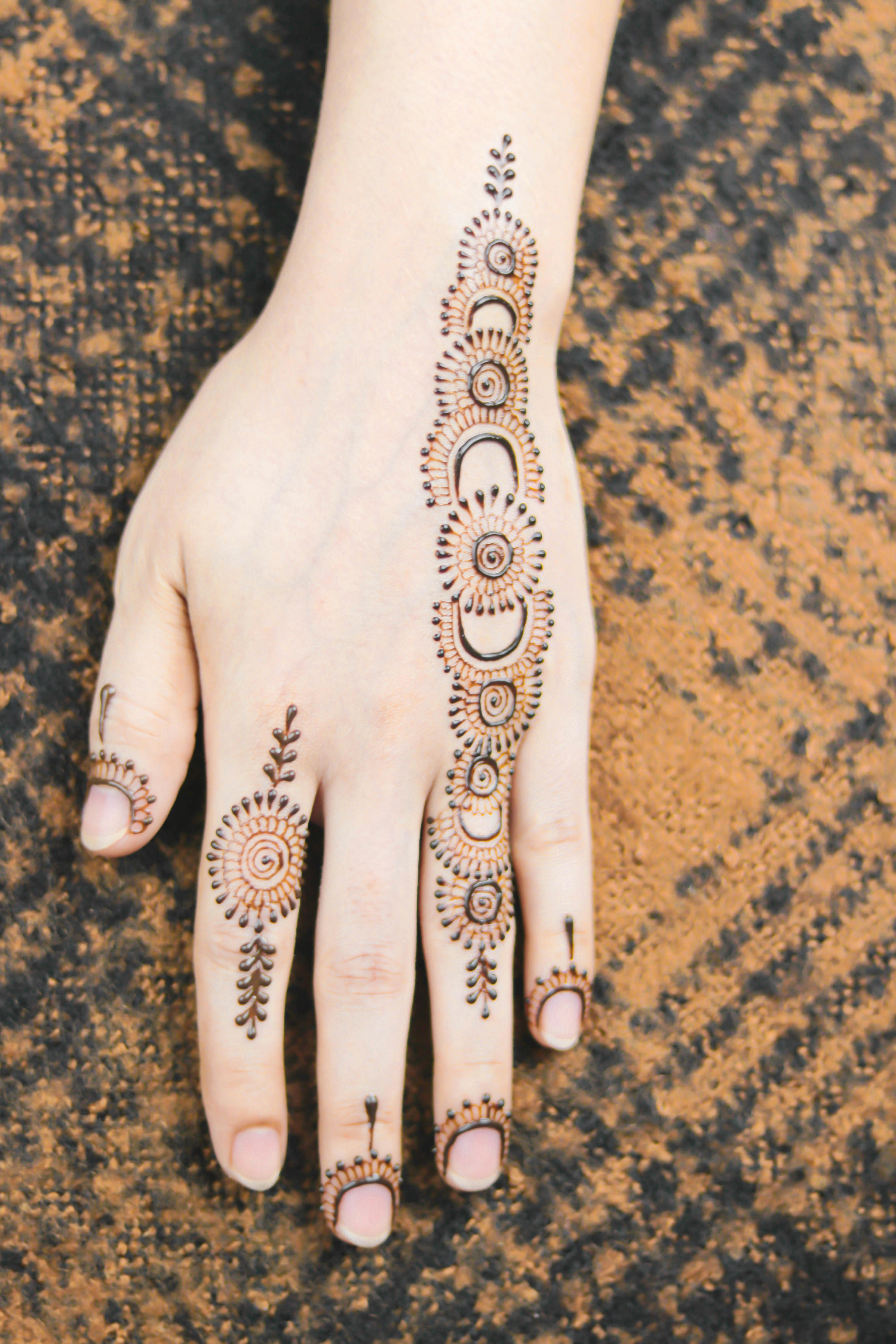 A Hand with Traditional Henna Tattoo · Free Stock Photo