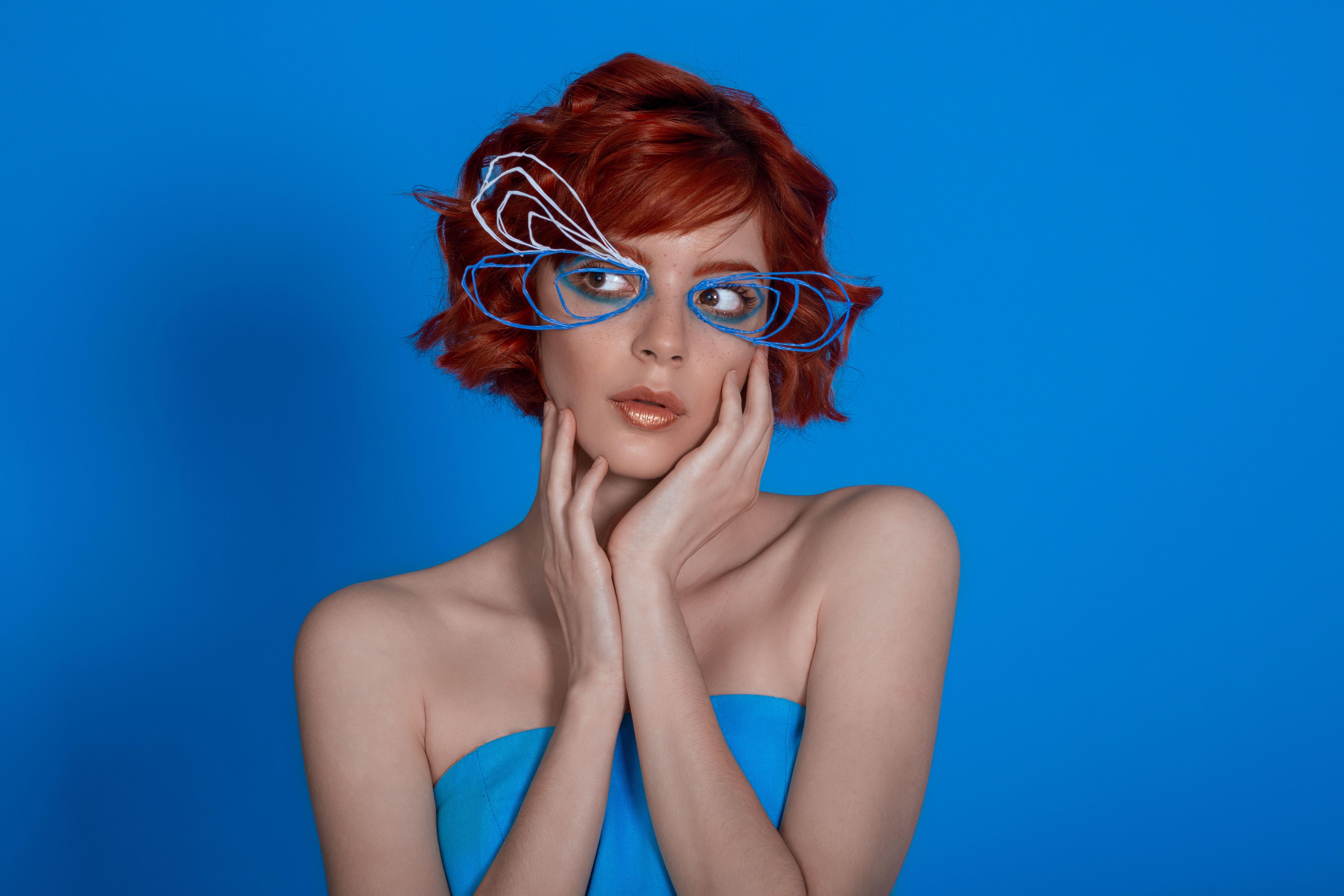 Blue Background Woman Photos, Download The BEST Free Blue Background ...