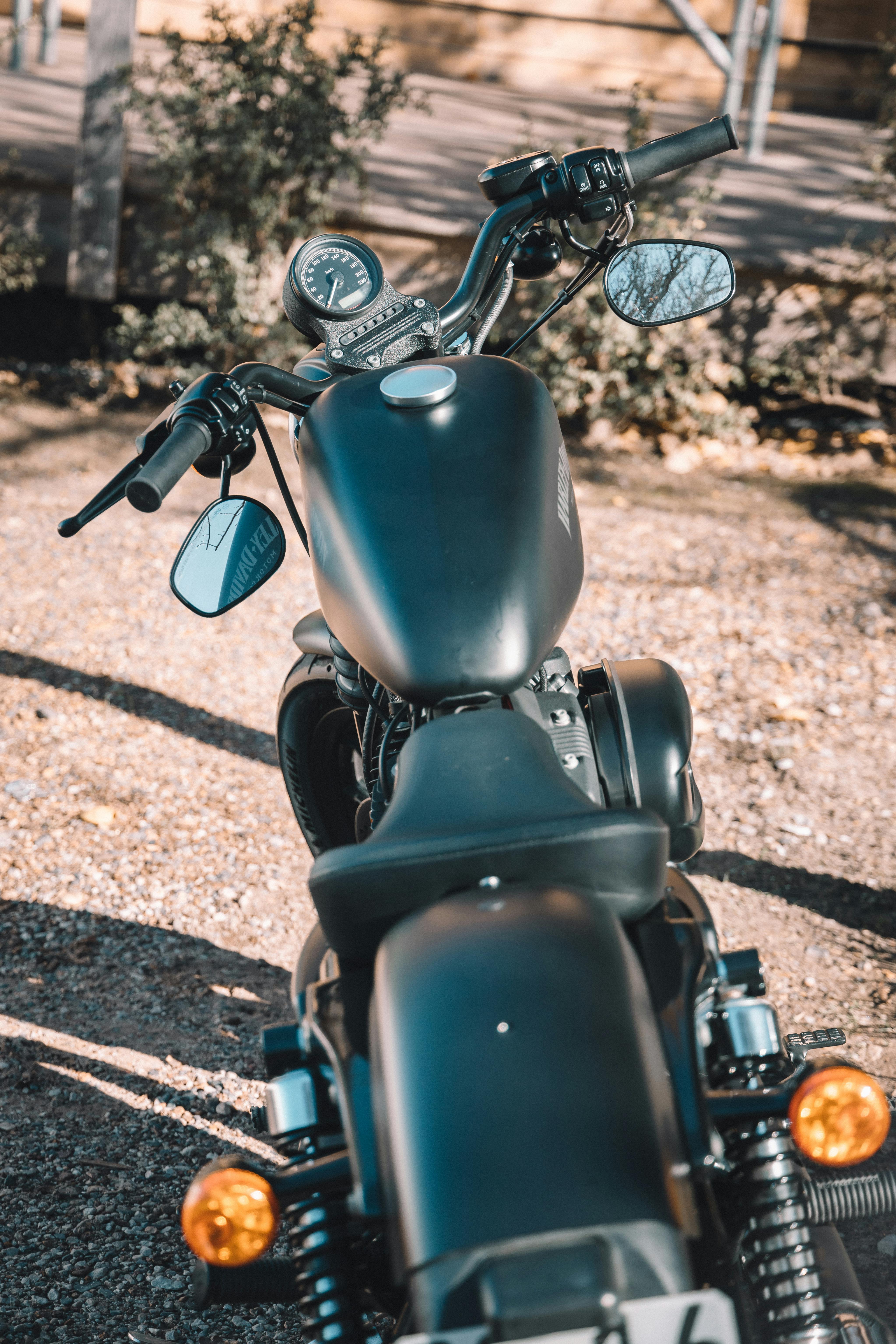 Back View Shor of Black Harley Davidson Motorcycle · Free Stock Photo