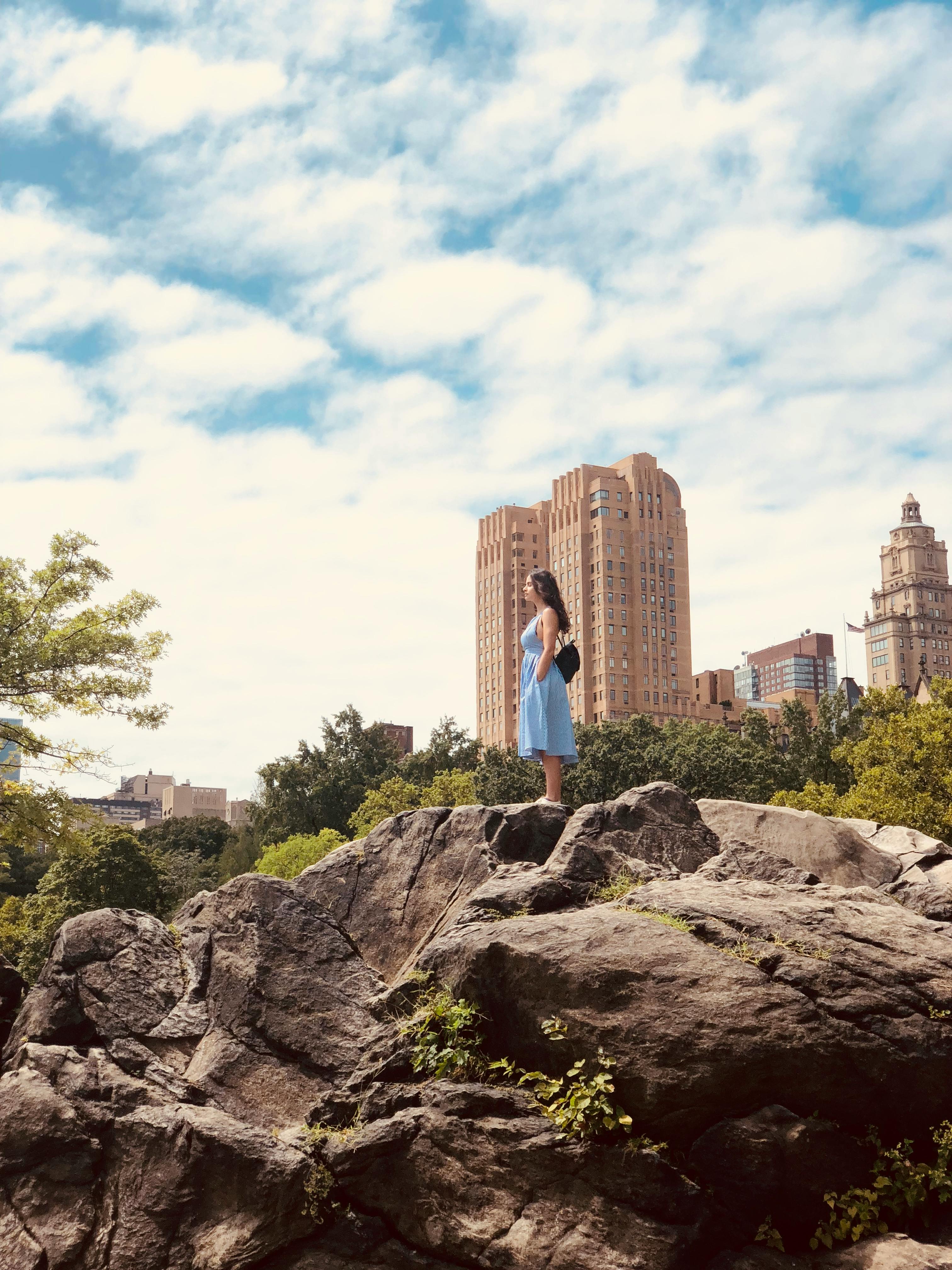 People Standing on Rooftop Looking Cityscape View · Free Stock Photo