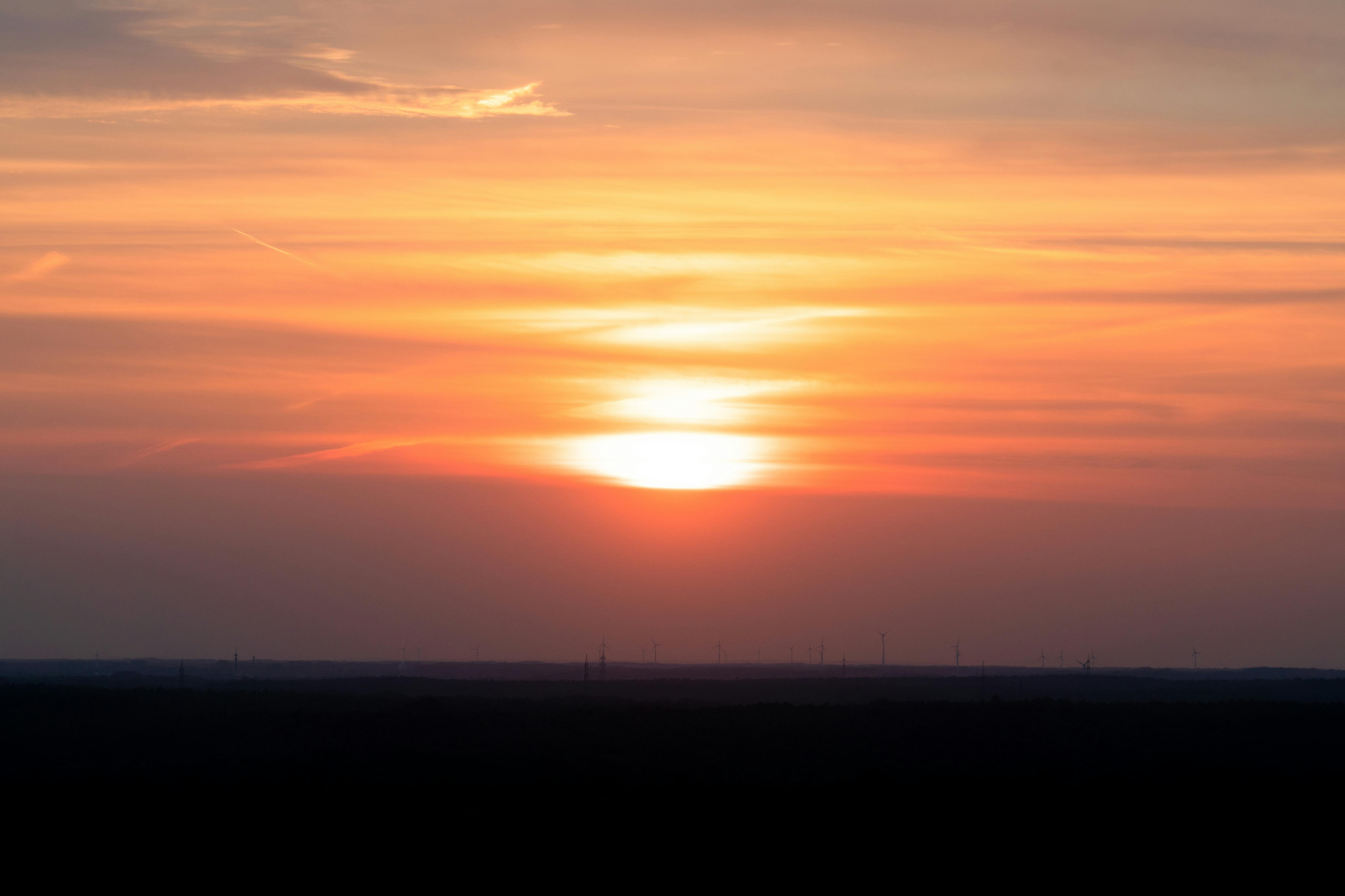 Orange Sun during Sunset · Free Stock Photo
