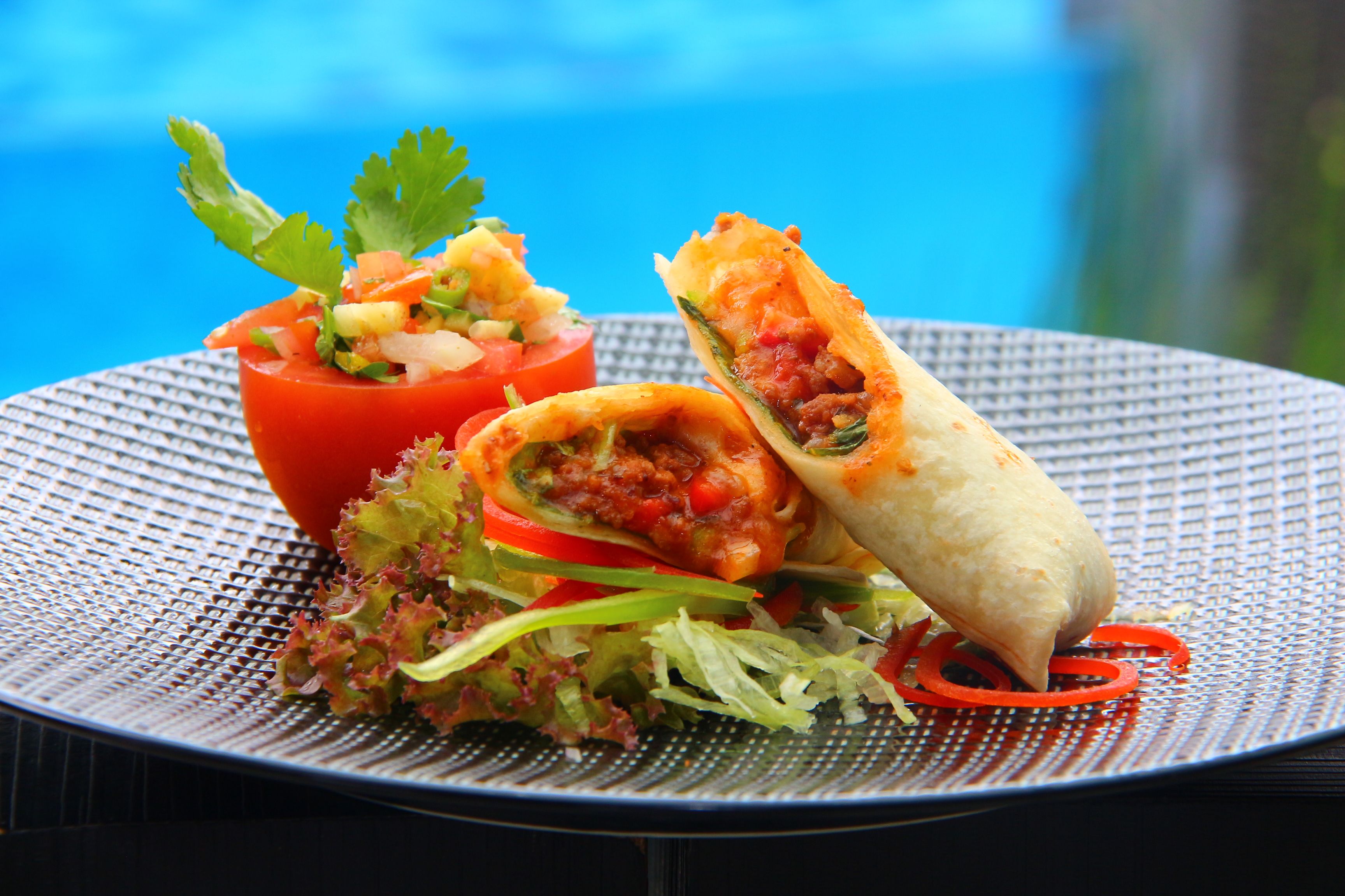 Burritos on Ceramic Plate in Close Up Photography · Free Stock Photo
