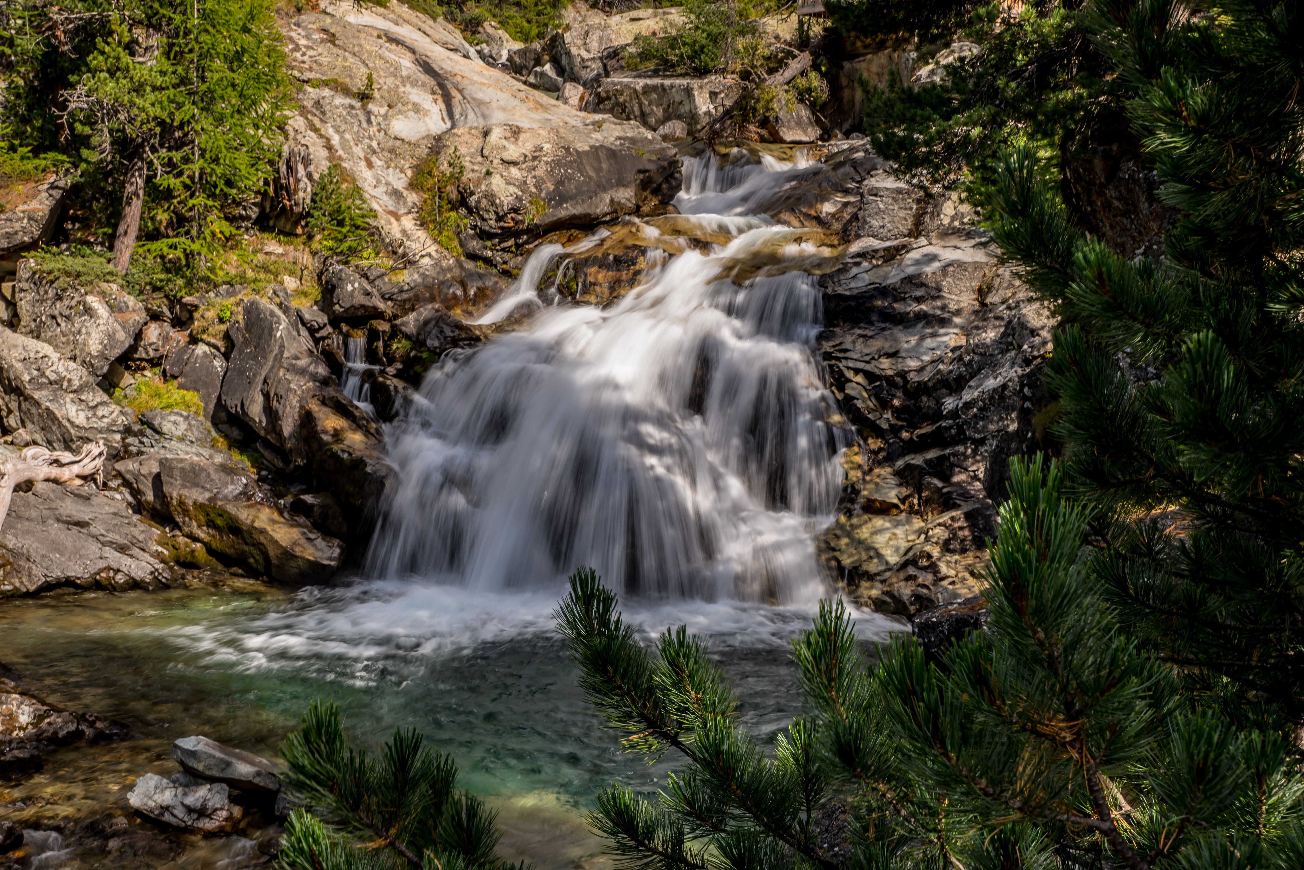 Rapid waterfall flowing into river · Free Stock Photo