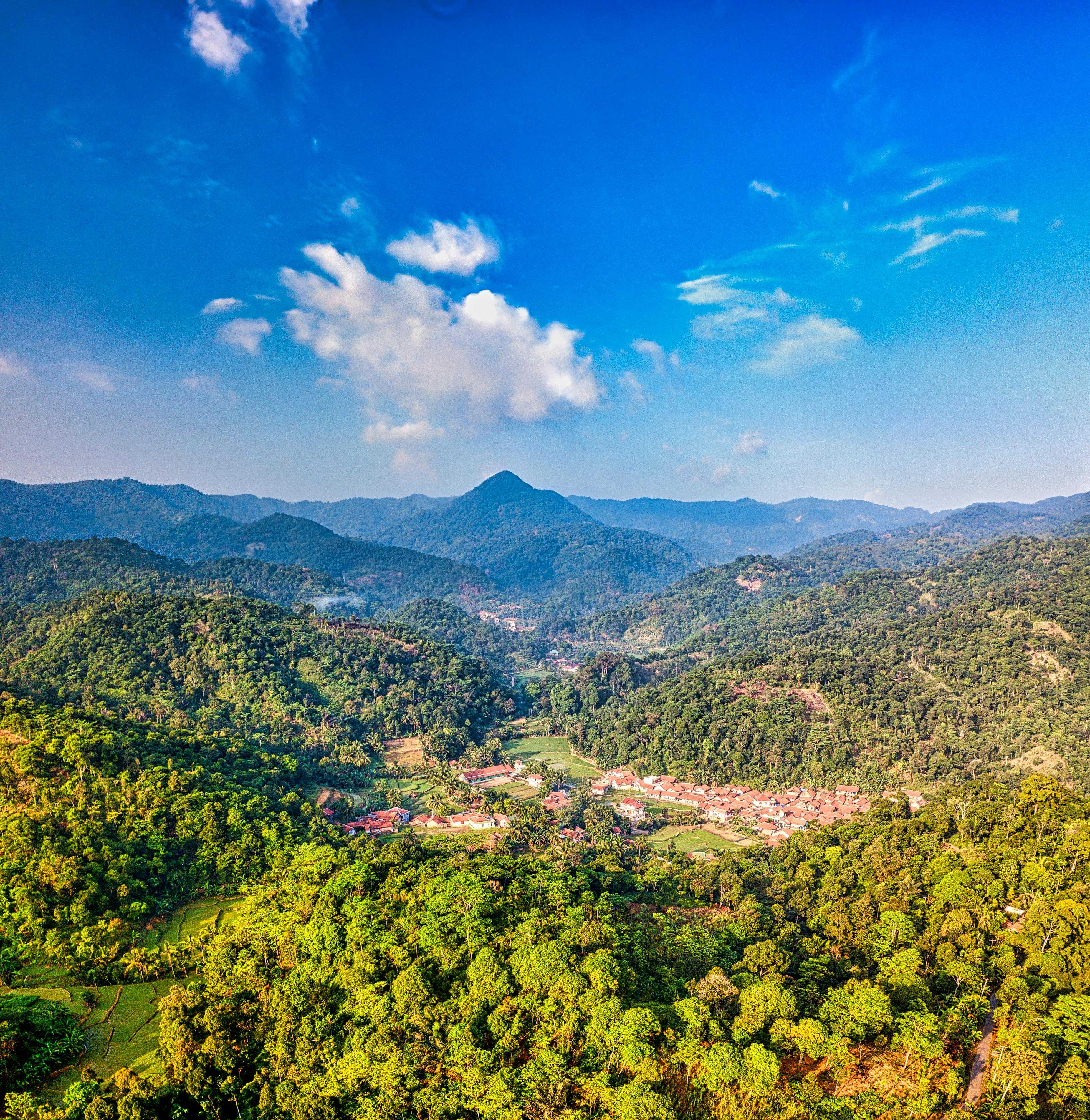 Birds Eye View of a Mountain Landscape in West Java, Indonesia · Free ...